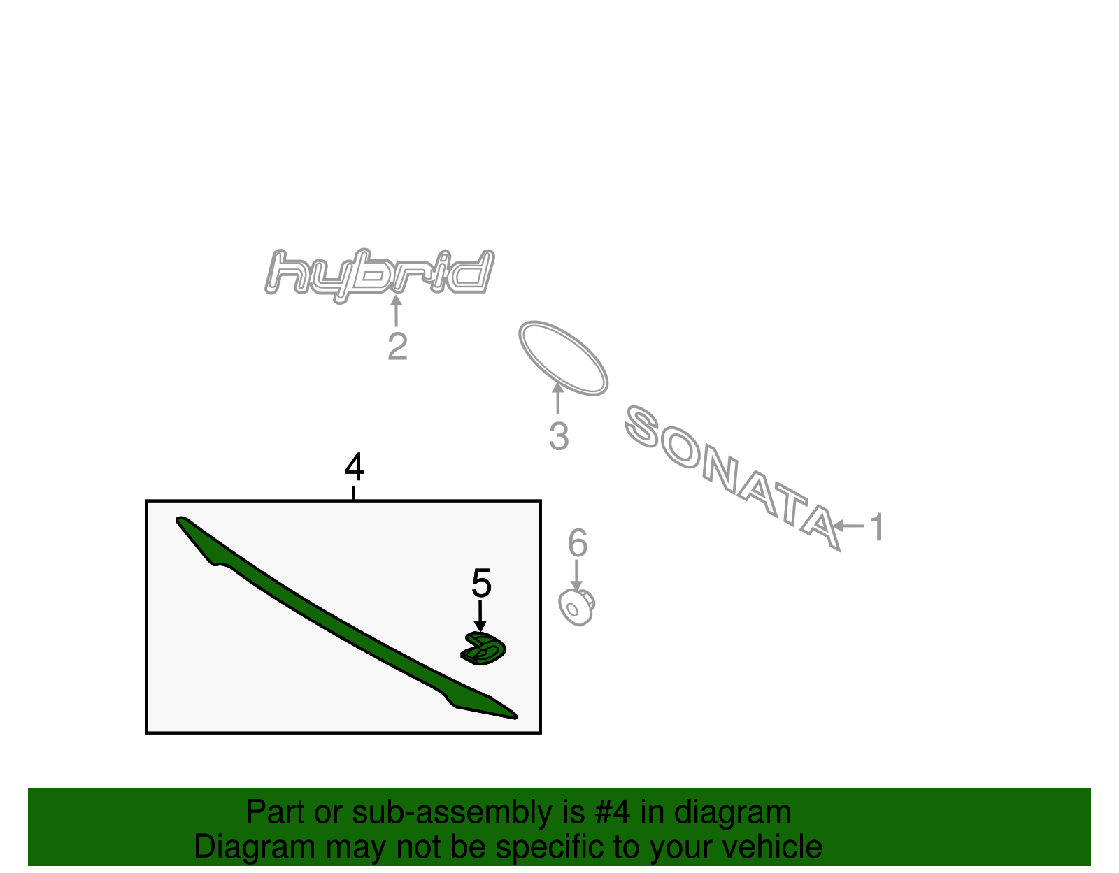 2011-2015 Hyundai Sonata Deck Lid Finish Panel 87310-3S000 | OEM Parts ...