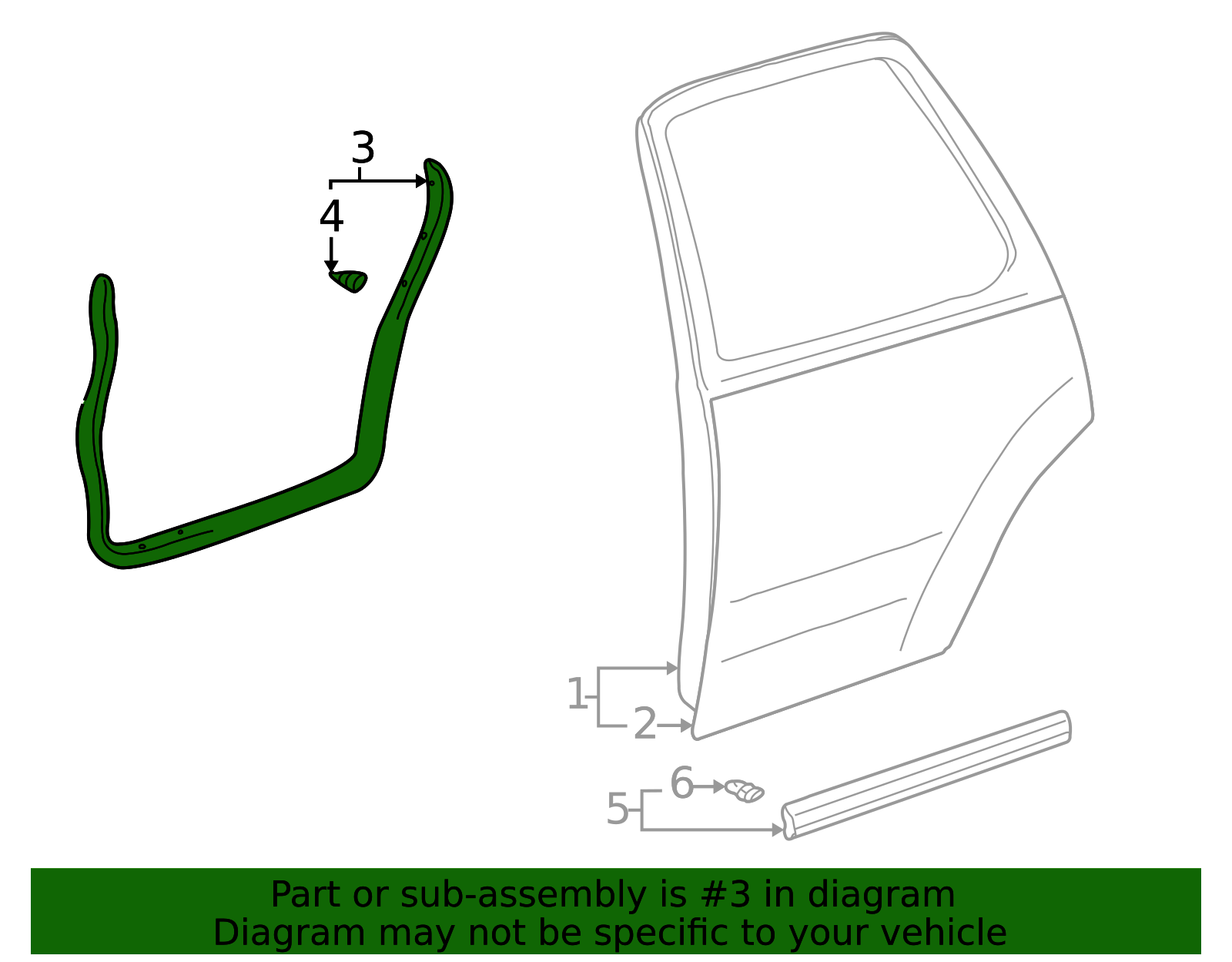 2001-2007 Toyota Sequoia Surround Weather-Strip 67872-0C020 | MotorMotor