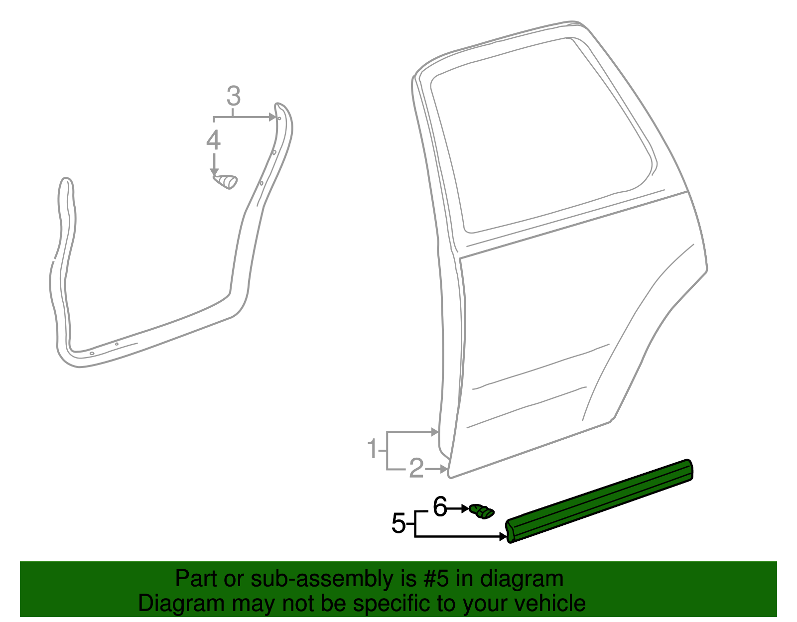 67887-0C020 - Lower Weather-Strip 2001-2007 Toyota Sequoia | Toyota San ...