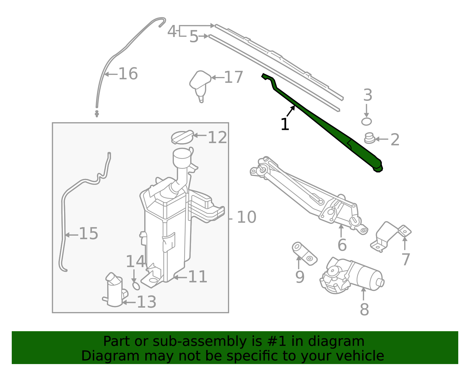 98311-AB000 - High-Quality Windshield Wiper Arm for 2021-2023 Hyundai ...