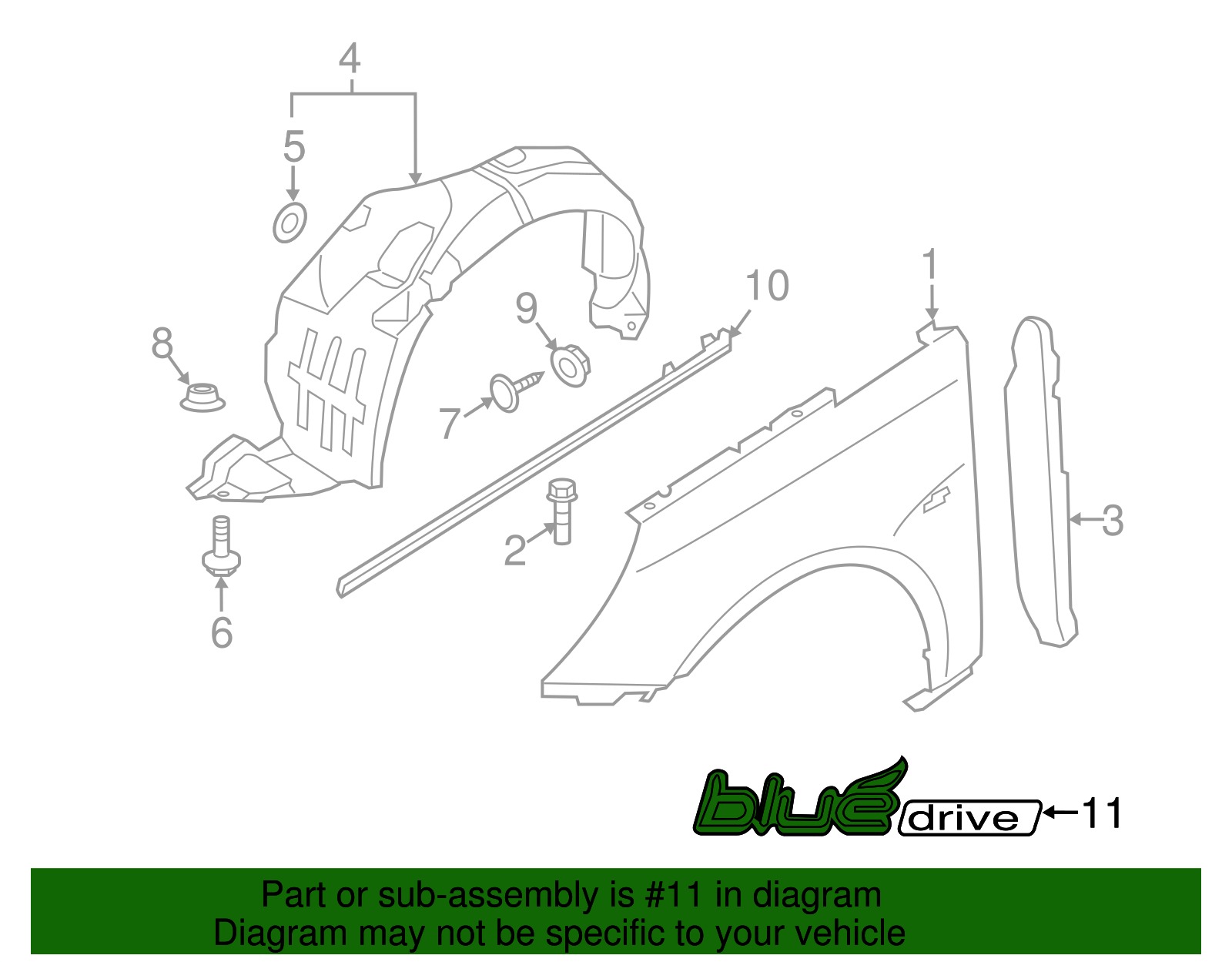 Hyundai - 86320-2Q000 - Fender Emblem - 2011-2015 Hyundai Sonata | OEM ...