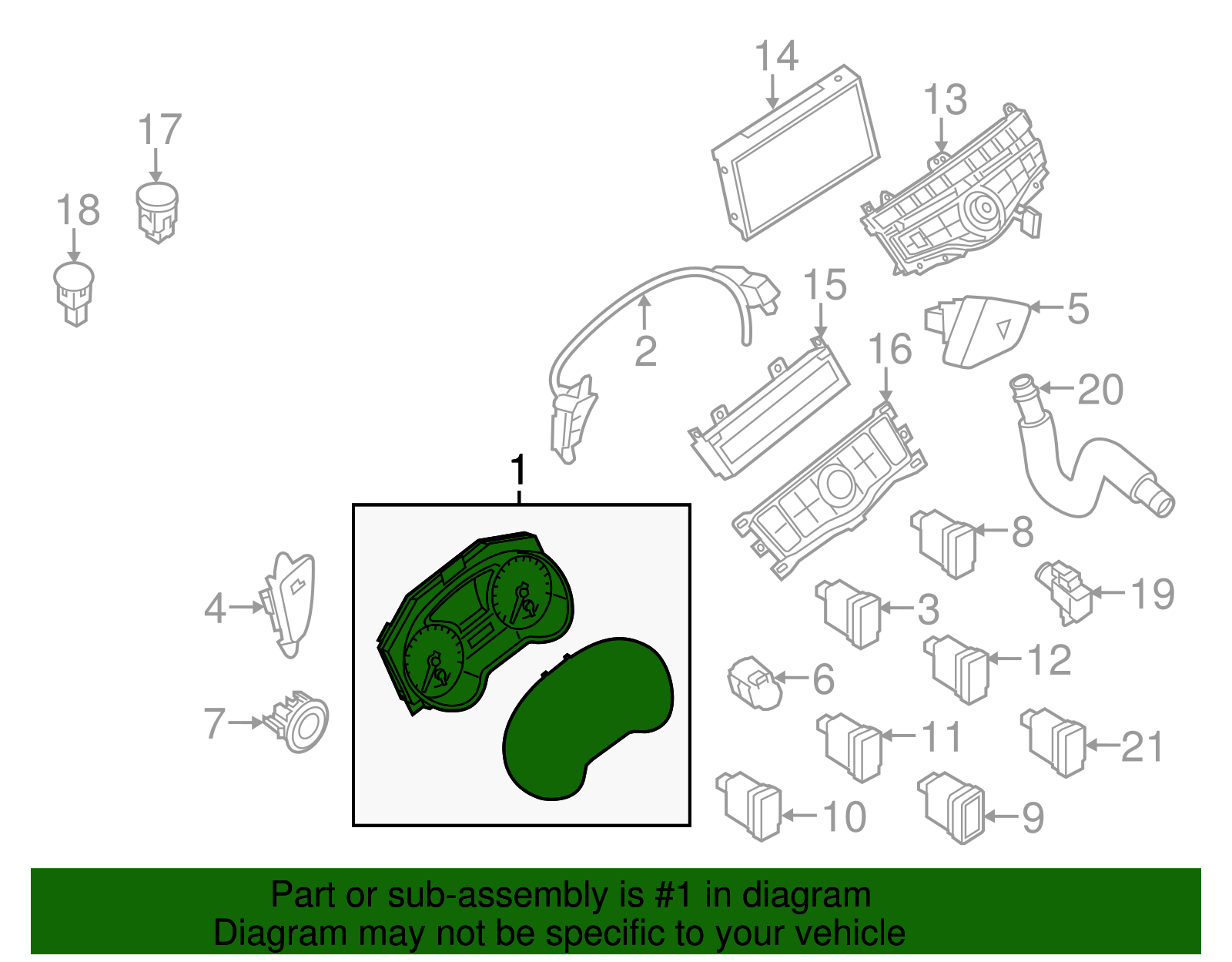 2013-2014 Nissan Pathfinder Instrument Cluster 24810-9PA0D | Bill Kay ...