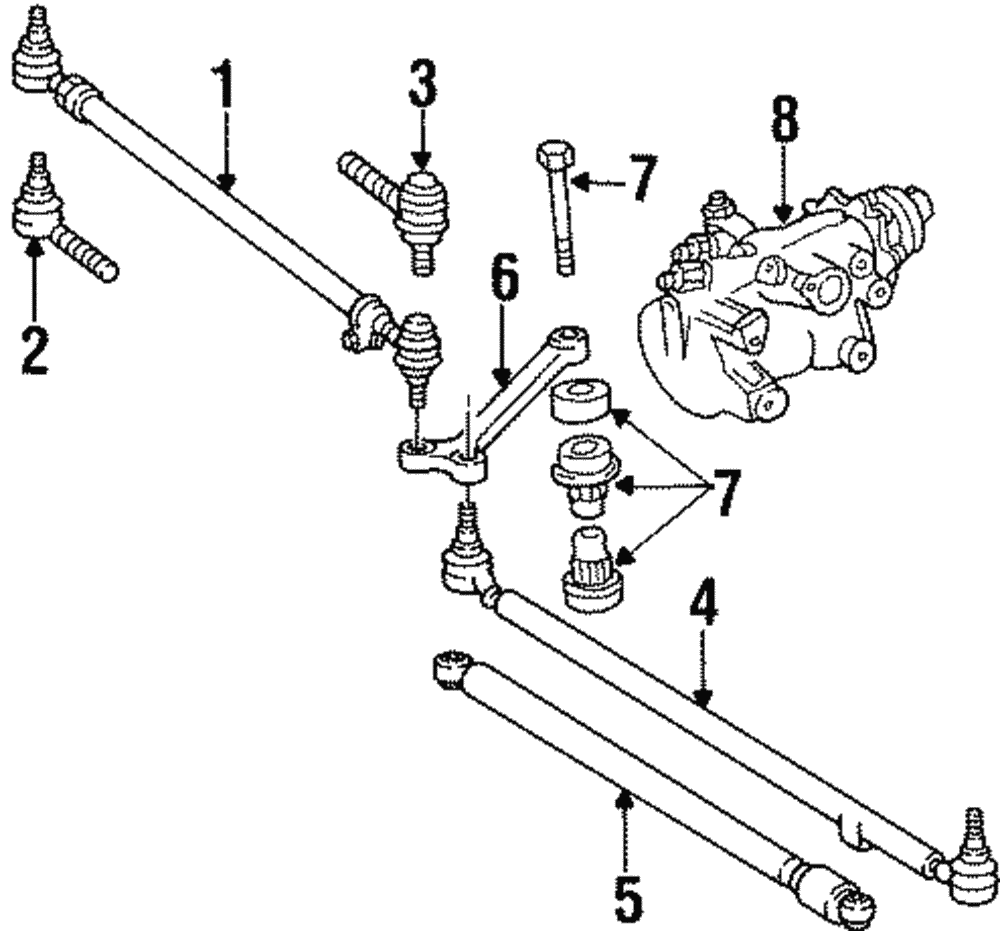 124-330-08-03 - Tie Rod Assembly 1986-1995 Mercedes-Benz | Mercedes ...
