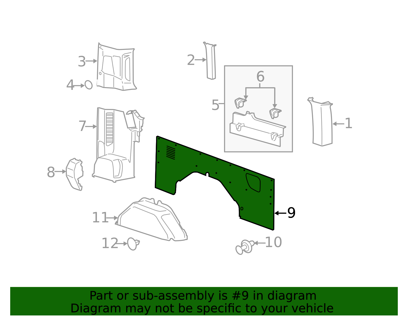 2020-2025 Ford Interior Quarter Panel Trim Panel CK4Z-6131013-GB | OEM ...