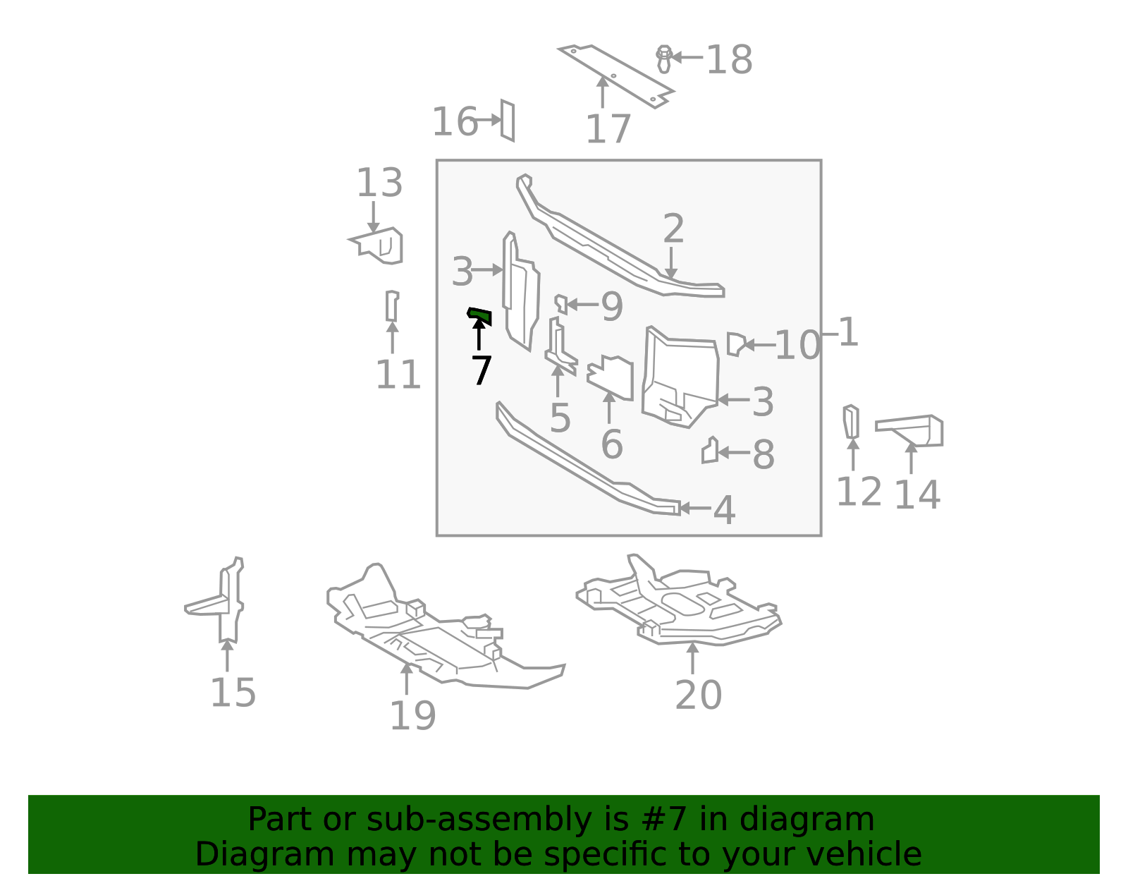 53257-35060 - Reinforced Panel Mount Bracket - 2007-2014 Toyota FJ ...