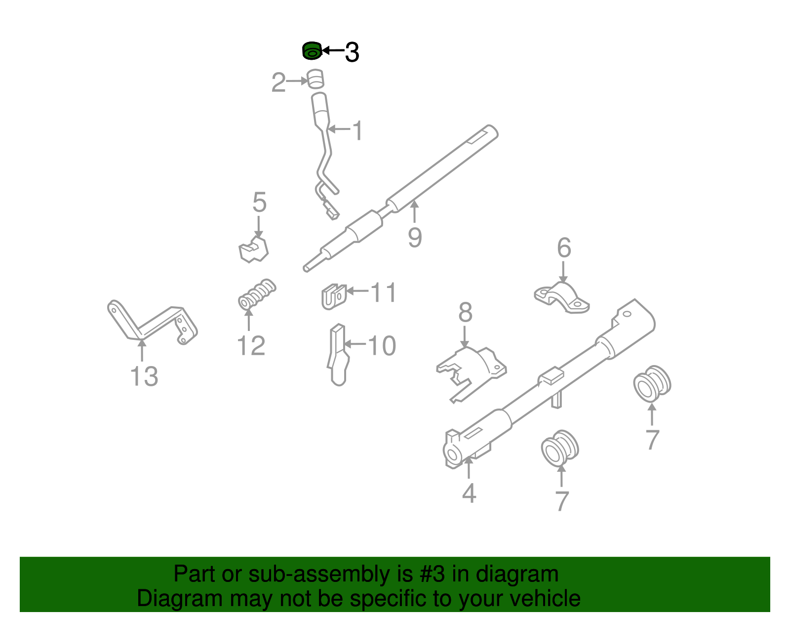 1995-2013 Ford Ford Mercury Column Shifter End Cap 16mm Handle OEM NEW ...