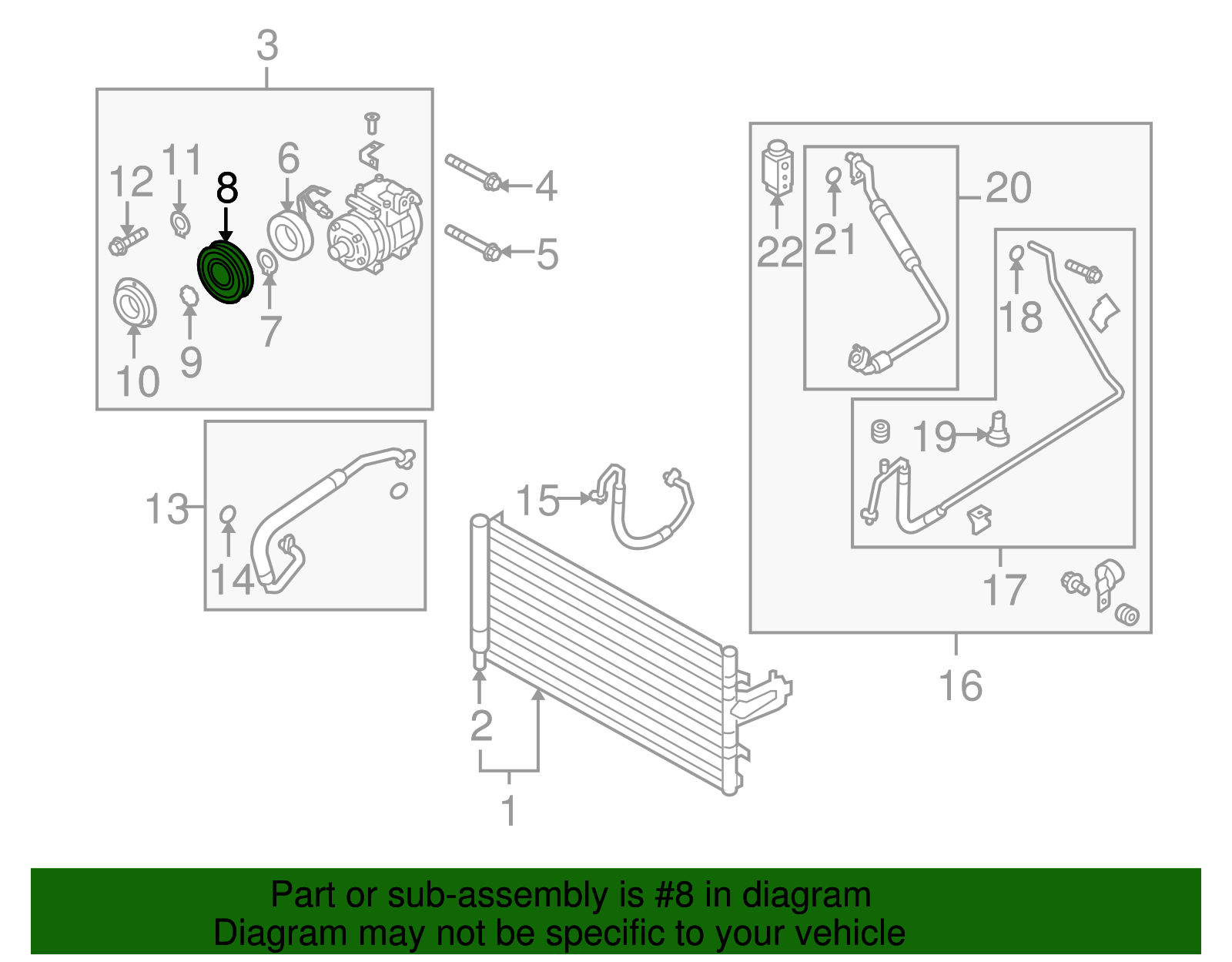 2011-2012 Hyundai Genesis Coupe A/C Compressor Clutch Pulley 97643 ...