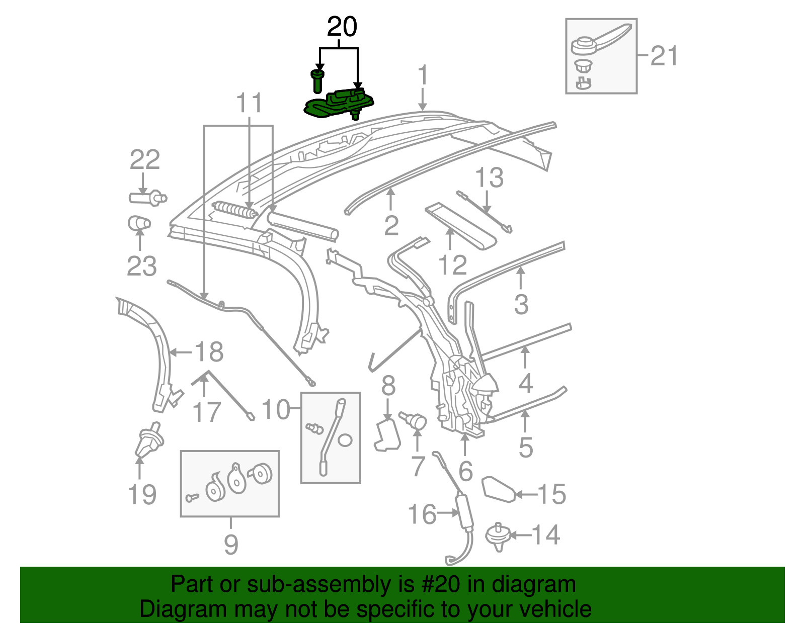 1999-2025 GM Convertible Top Latch 84712096 | GM Parts Center