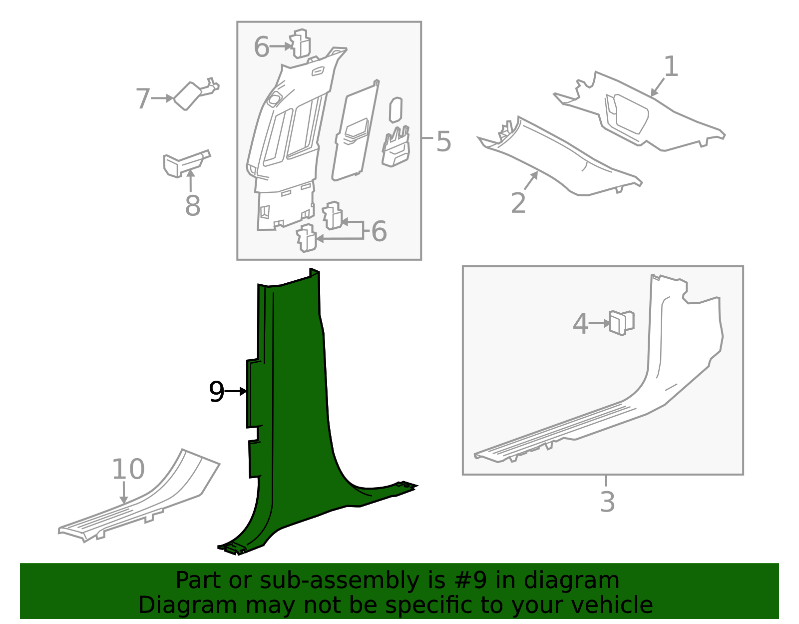 23276277 - 2015-2020 GM - Dune Driver Side Center Pillar Lower Trim ...