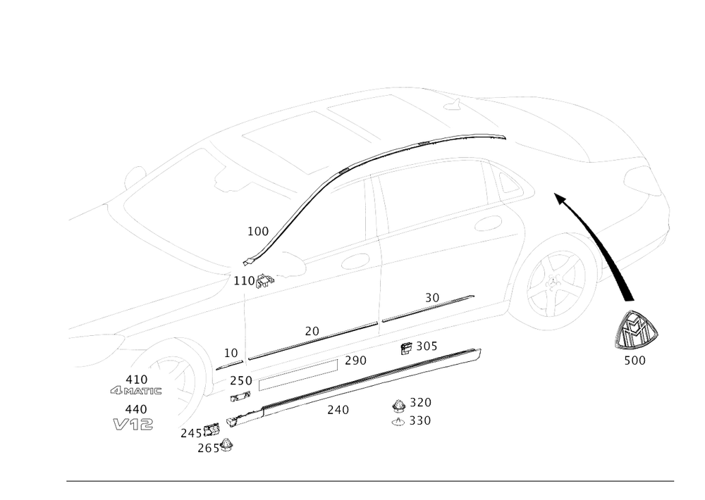 222-690-93-01 - 2014-2020 Mercedes-Benz - Trim Strip | World Mercedes ...