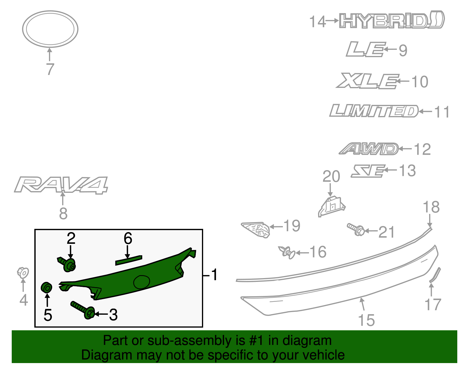 2016-2018 Toyota RAV4 Finish Panel 76801-42903 | OEM Parts Online