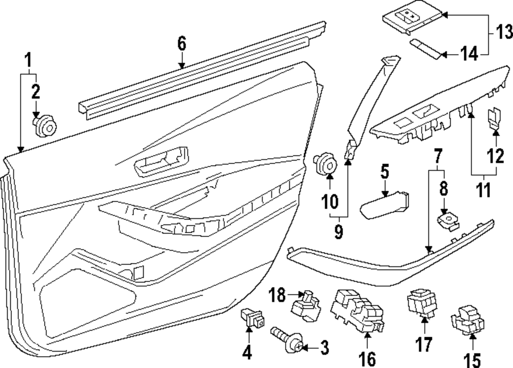 2023-2025 Toyota GR Corolla Door Trim Panel 67610-12P20-C7 | Toyota ...