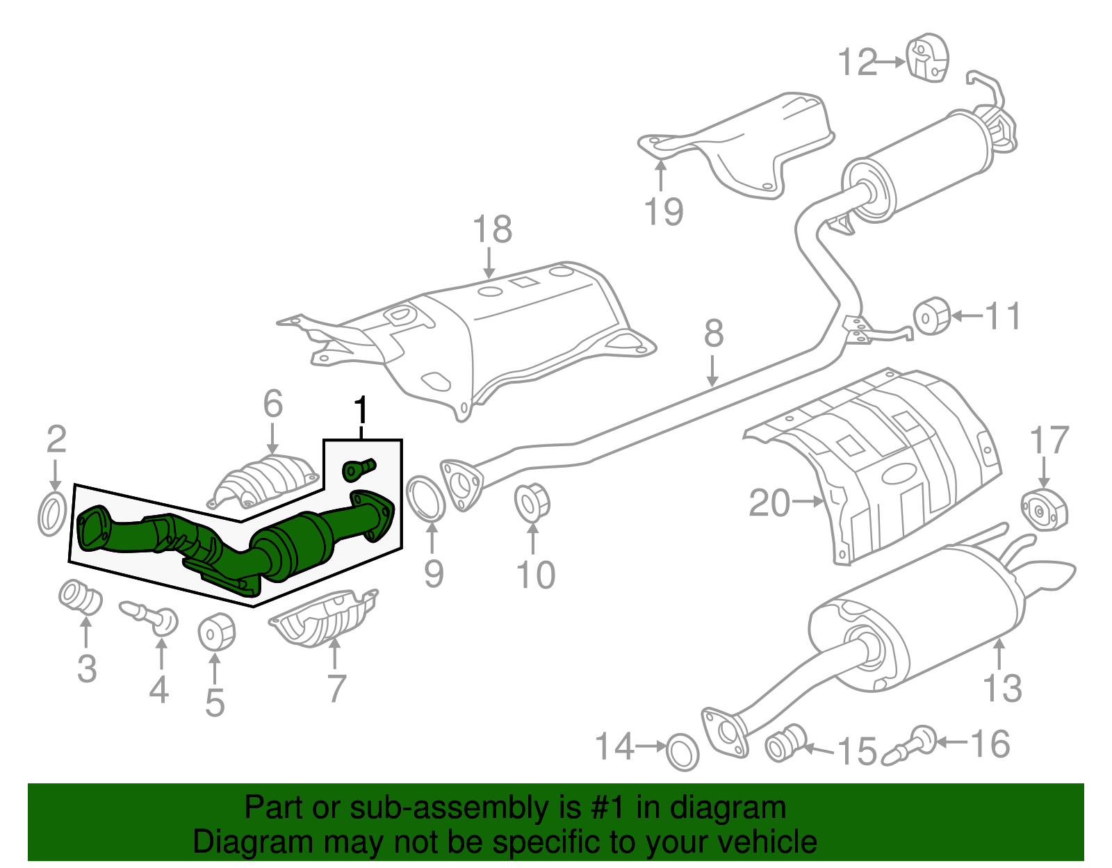 18160-RW0-A00 - Converter - 2012-2015 Honda Civic | Honda Car Parts Direct