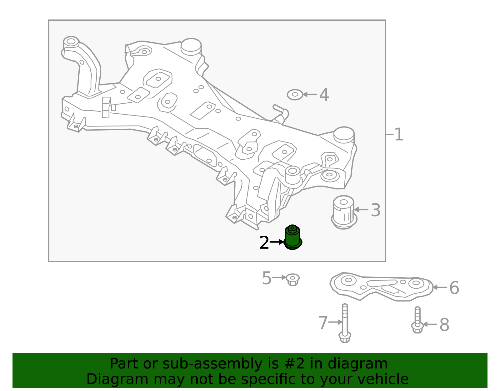 62485-D4100 - Suspension Cross-Member Front Bushing 2017-2020 Kia ...