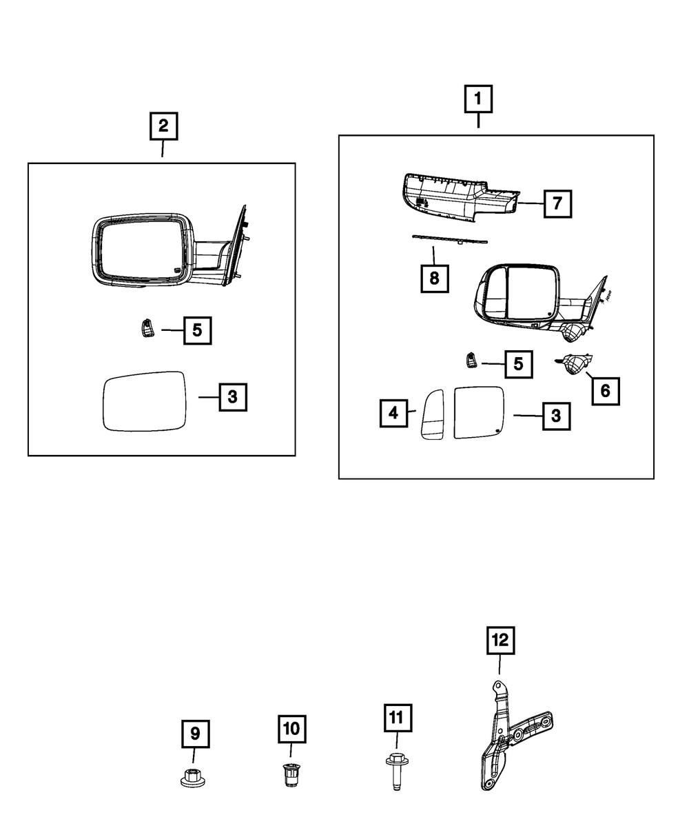 2021-2022 Ram Outside Rear-View Mirror, Left 68462839AA | My Mopar Parts