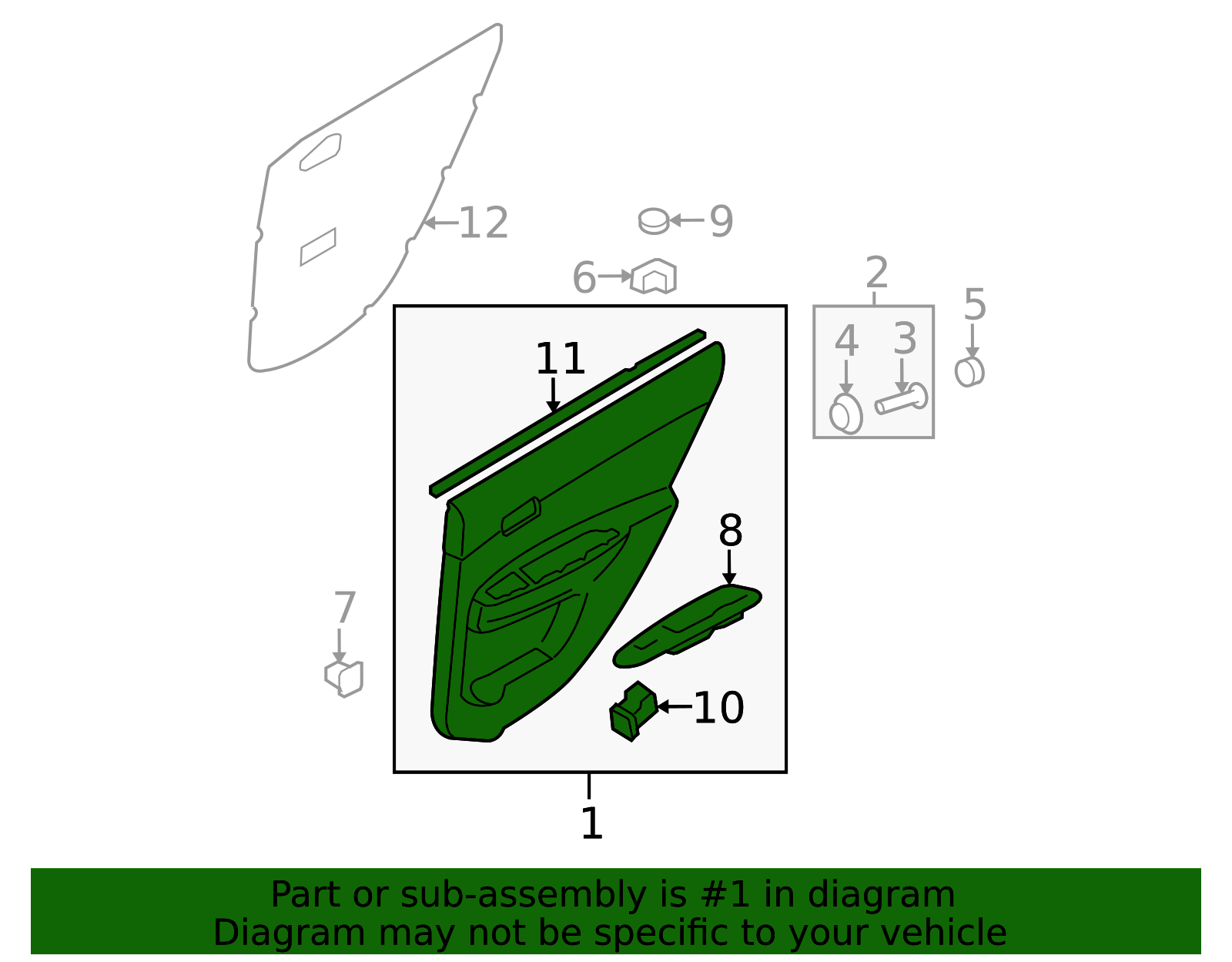 2008-2011 Hyundai Accent Door Trim Panel 83301-1E011-QS | OEM Parts Online