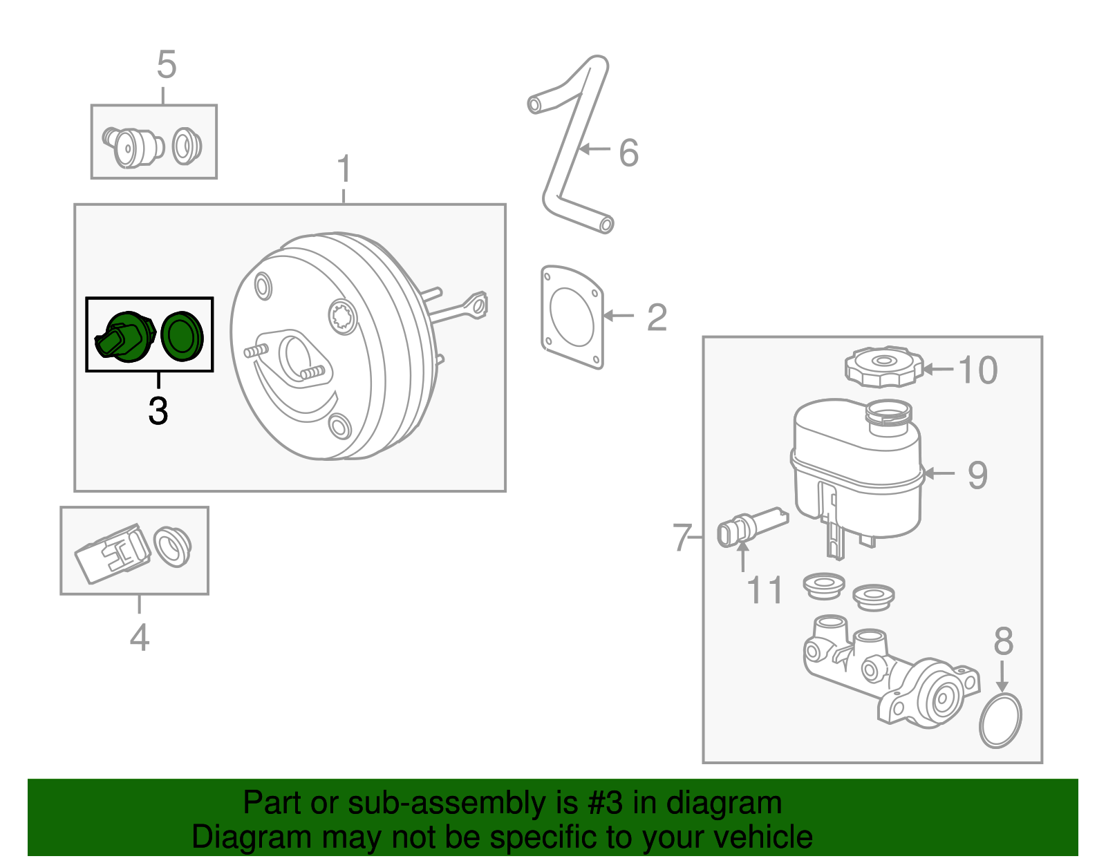2010-2014 GM Power Brake Booster Vacuum Sensor 20903152 | Capital Chevy ...