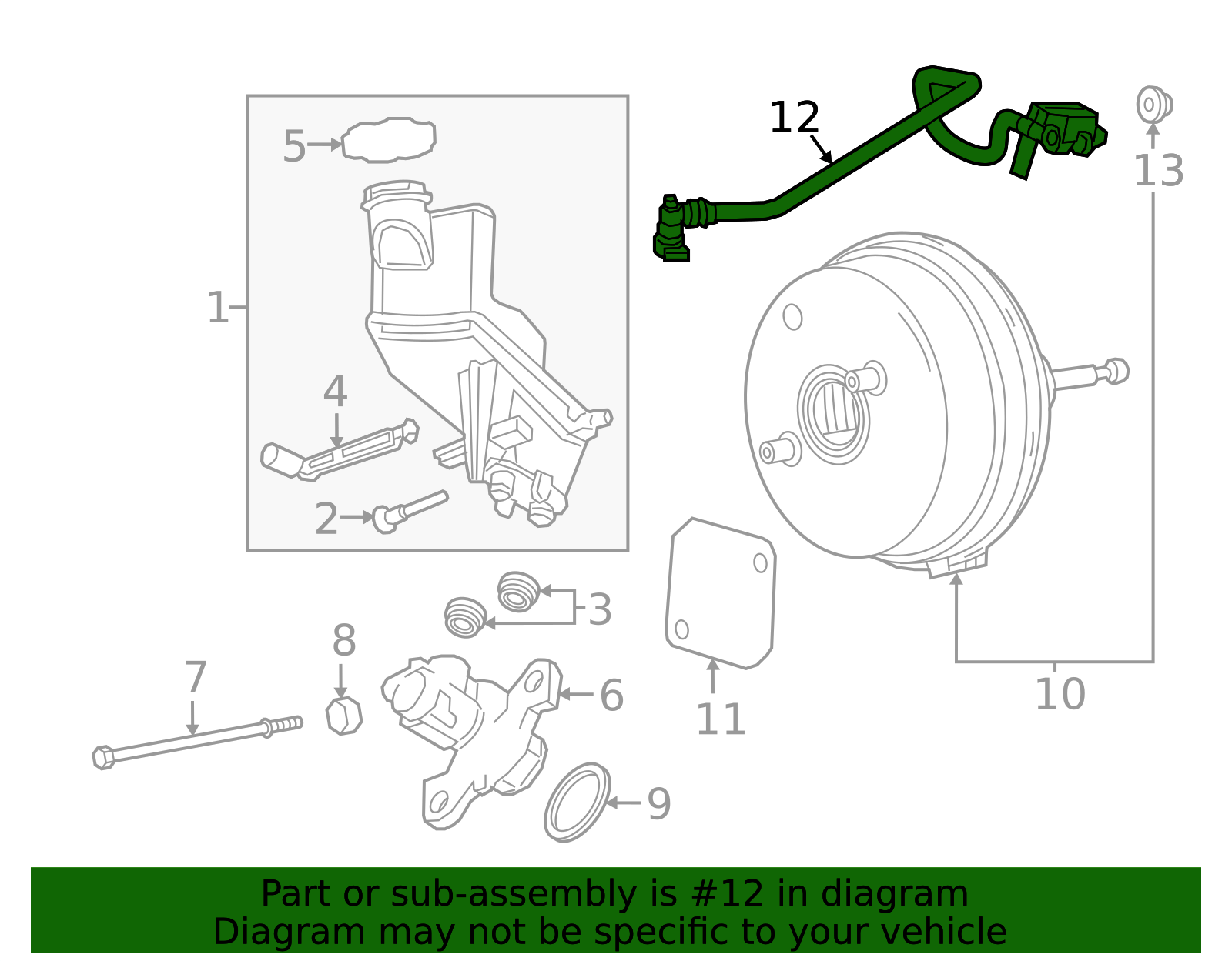 2018-2022 GM Power Brake Booster Vacuum Pipe 84974392 GM ...