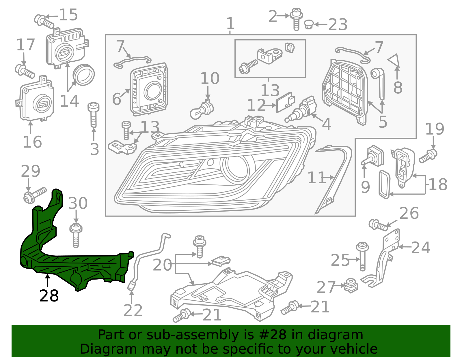 Headlamp Mounting 8R0-805-608-B | OEM Parts Online