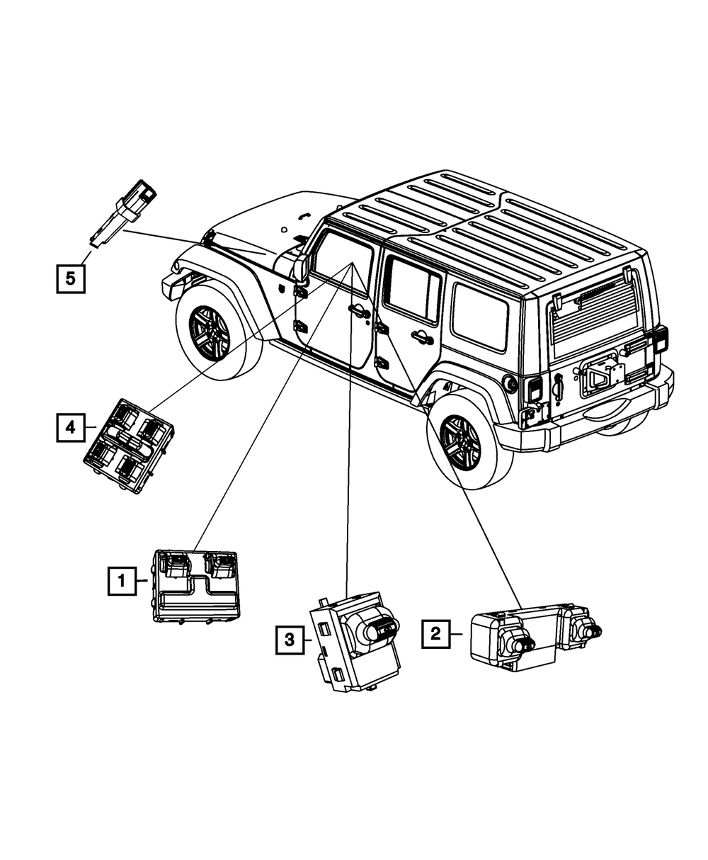 2007-2010 Jeep Wrangler 5 Gang Switch 4602756AB | Mopar.com National eStore