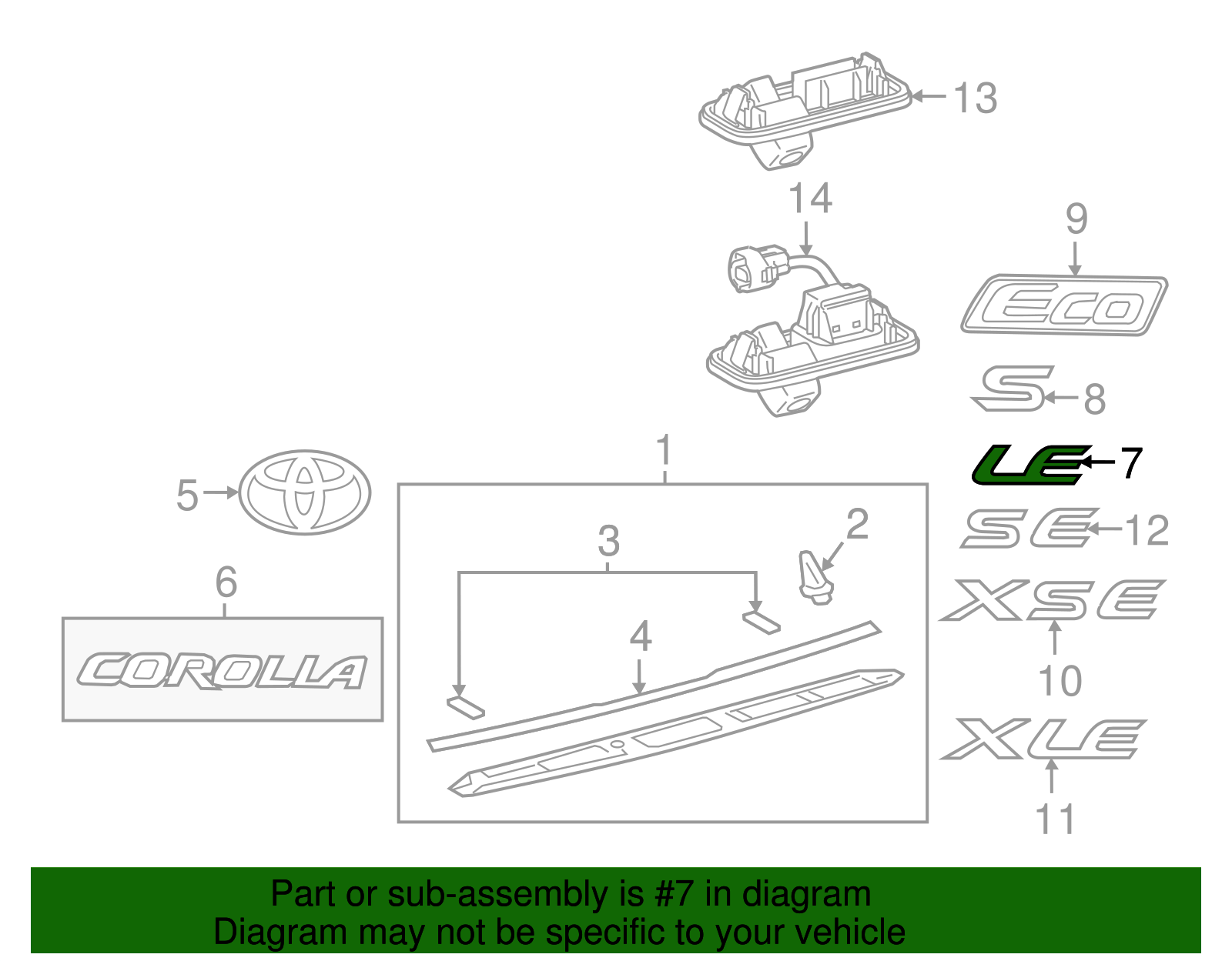 2017-2019 Toyota Corolla 2017-2019 Toyota Corolla - Nameplate 75444 ...