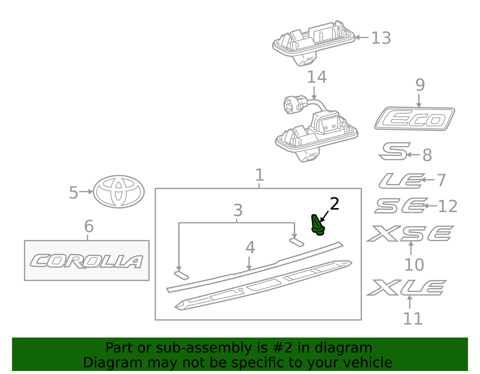 2014-2019 Toyota Spoiler Clip 76817-12070 | Toyota Parts Center