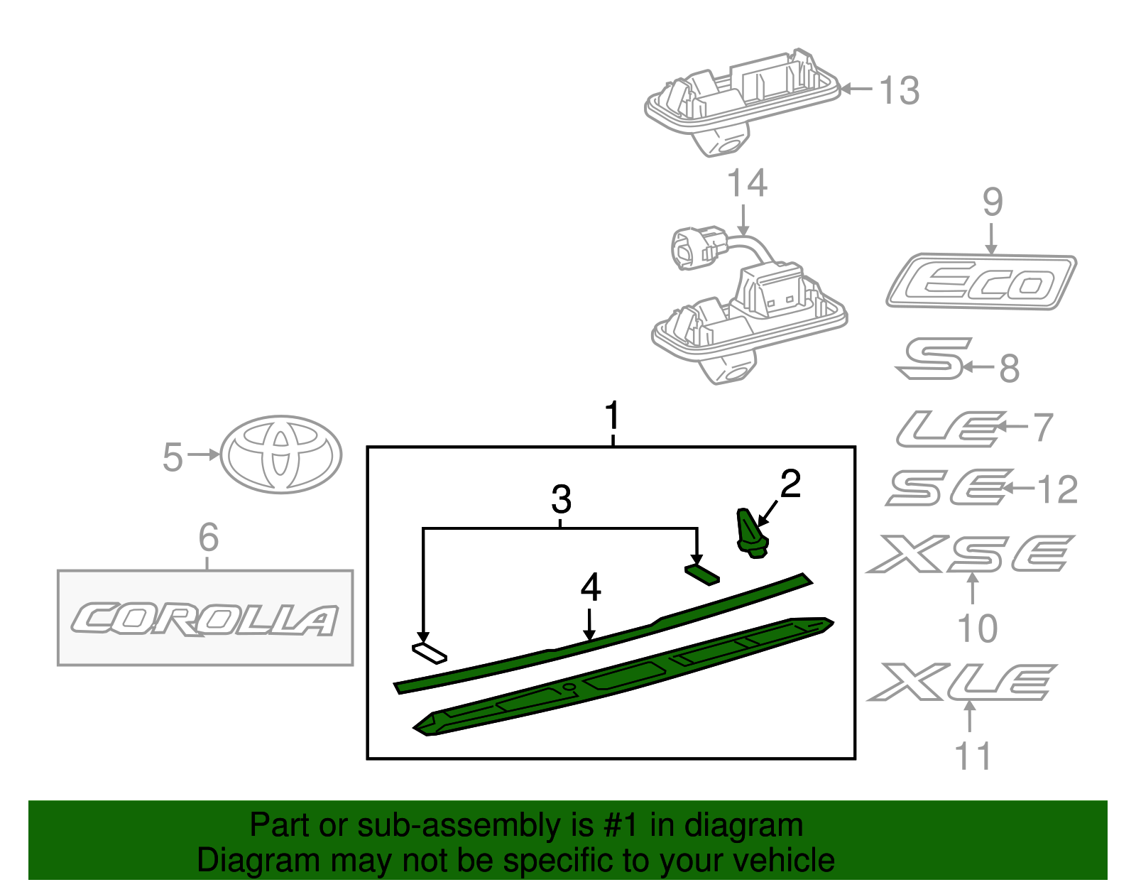 75827-02030 - Trim Molding - 2014-2019 Toyota Corolla | OEM Genuine ...