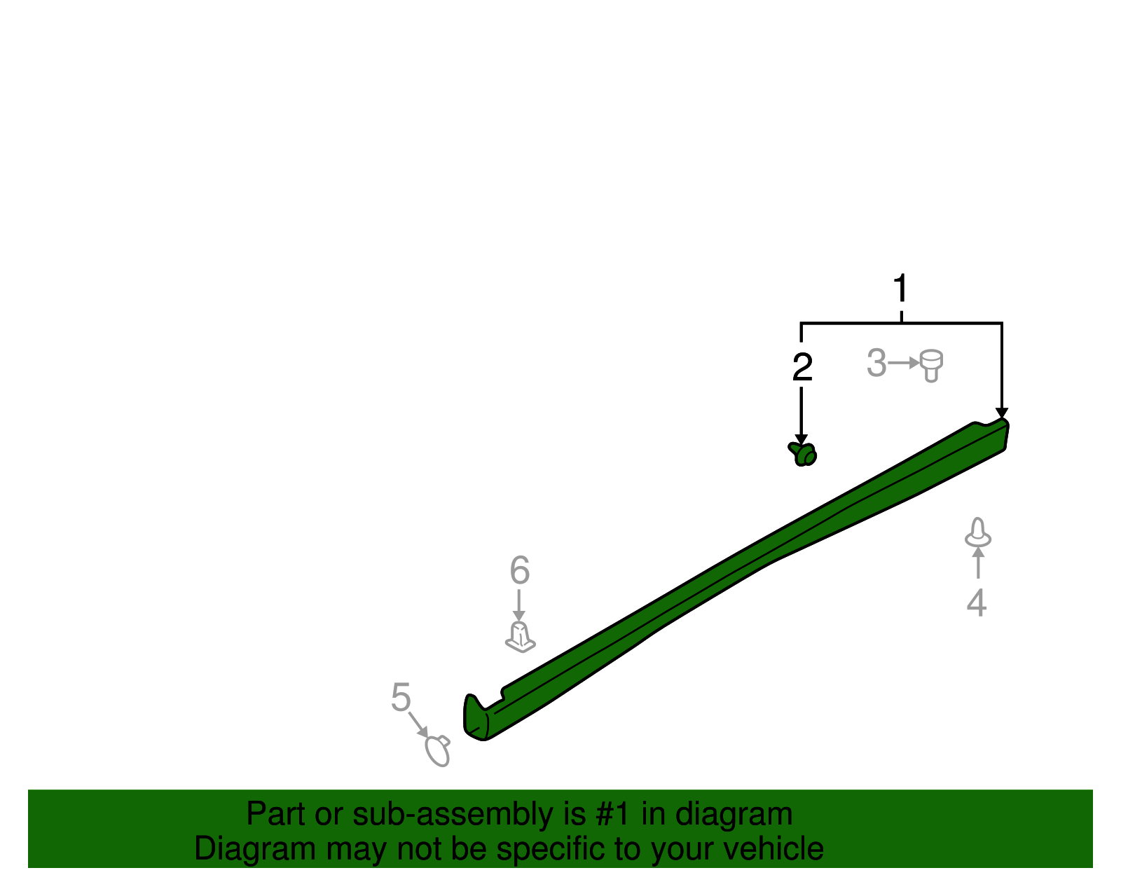1998-2002 Subaru Forester Rocker Molding 91057FC290 | Subaru Parts Guys