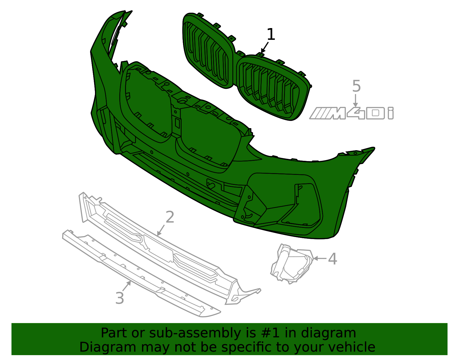 2022-2024 BMW Upper Grille 51-13-5-A36-BD0 | BMWPartsDirect.com