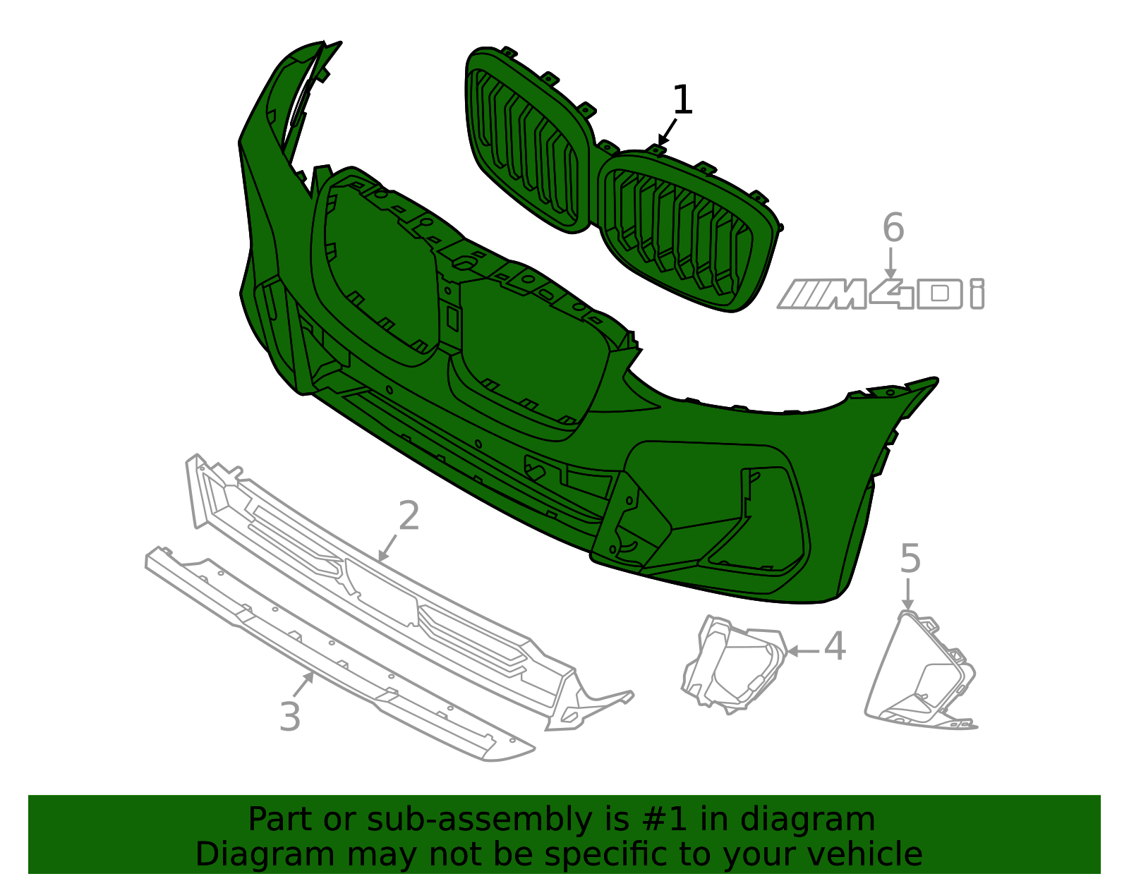 51-13-5-A36-BD0 - Upper Grille 2022-2025 BMW | BMWPartsDirect.com