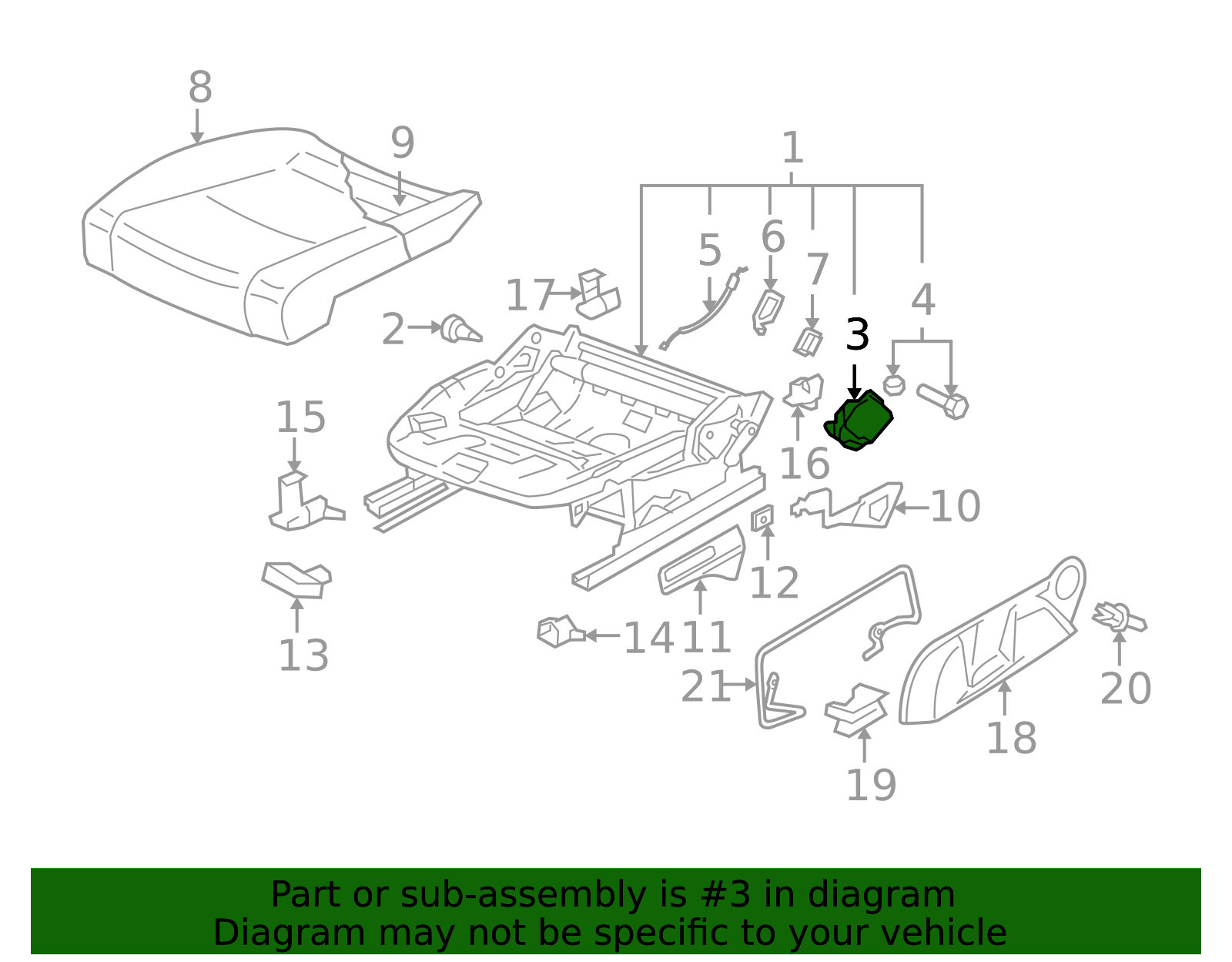 1K0-881-053-A - Height Adjuster 2005-2016 Volkswagen | Euro Parts 4 Less