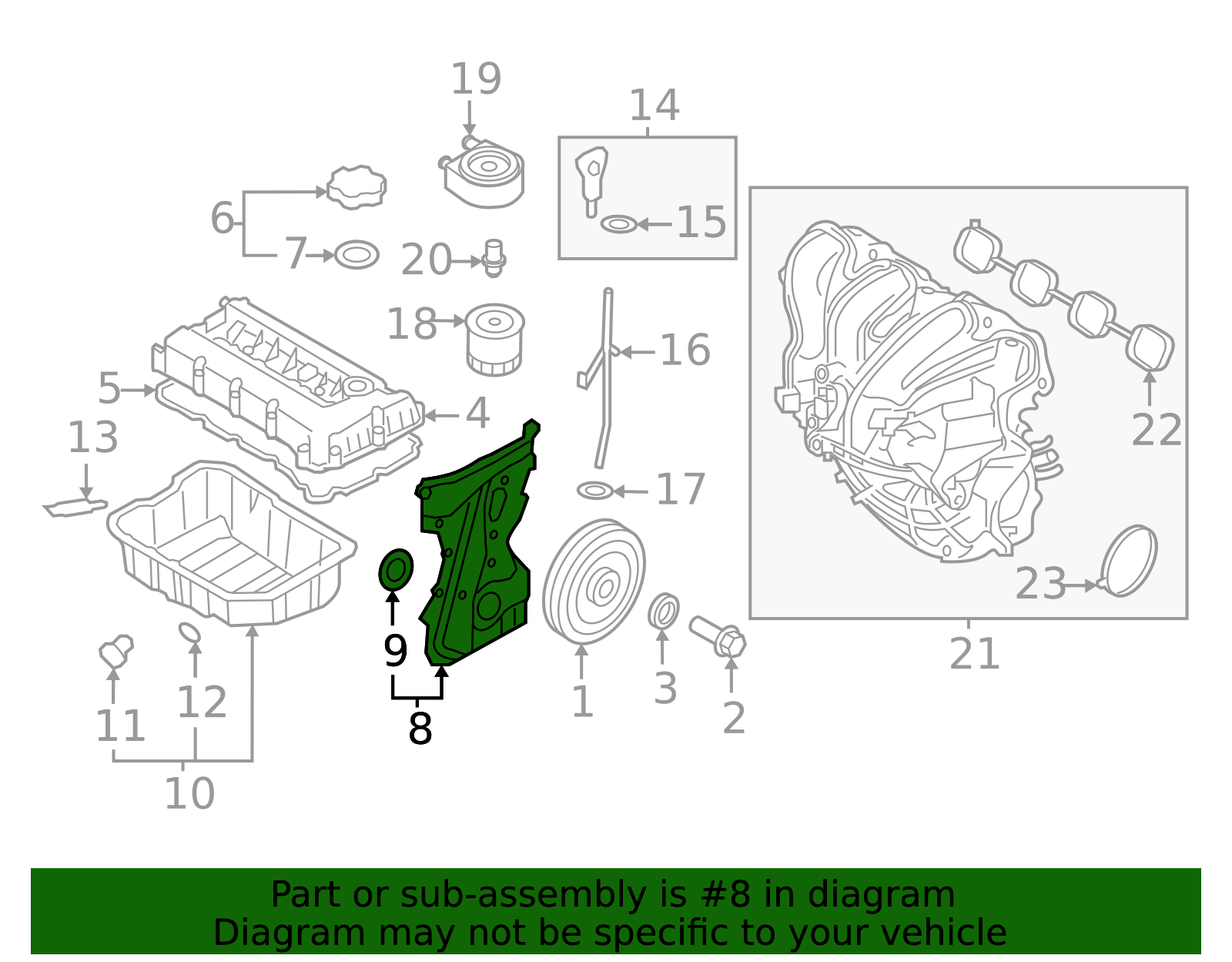 21350-2G100 - Timing Cover - 2010-2013 Hyundai Tucson | World OEM Parts ...
