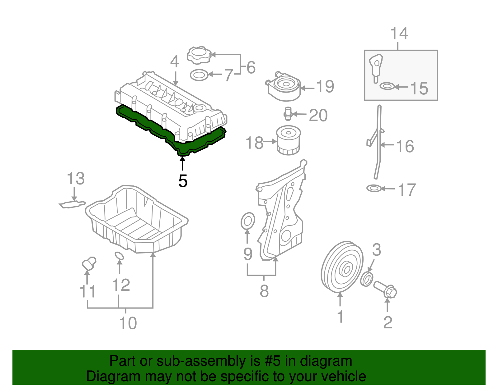 2010-2015 Hyundai Valve Cover Gasket 22441-2G100 | OEM Parts Online
