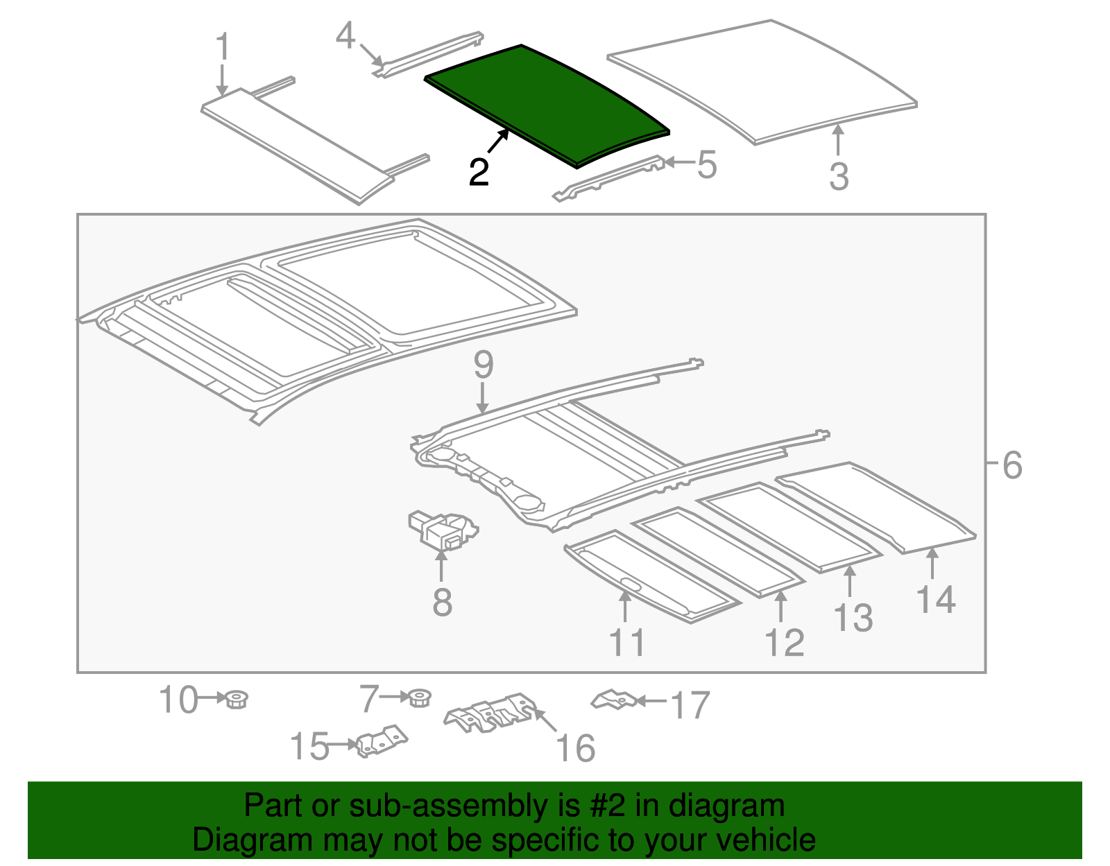 2009-2015 Toyota Venza Sunroof Glass 63201-0T020 | OEM Parts Online