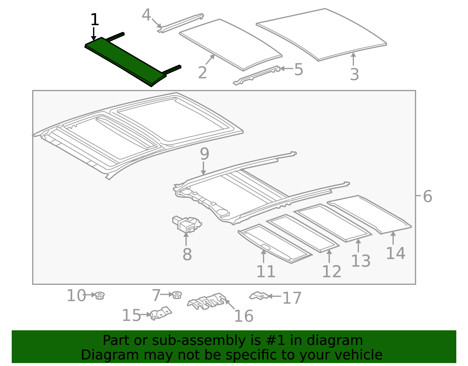 2009-2015 Toyota Venza - Sunroof Glass 63201-0T010 | Sparks Parts
