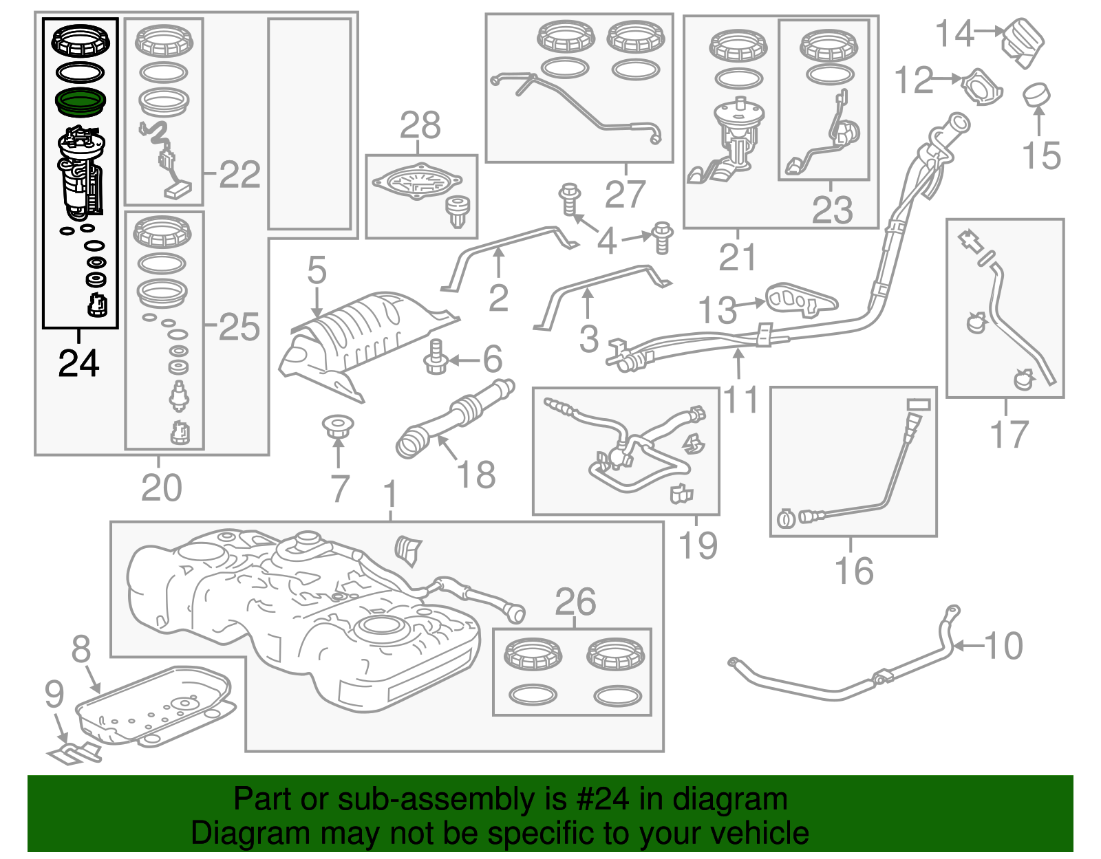 17048-T7L-000 - Fuel Filter - 2016-2022 Honda HR-V | Conicelli Honda Parts