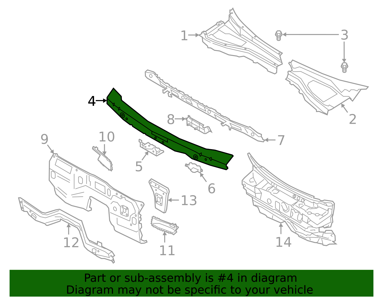 2020-2025 Lincoln Aviator | Cowl Top Panel | LC5Z-7802012-A | Walls ...
