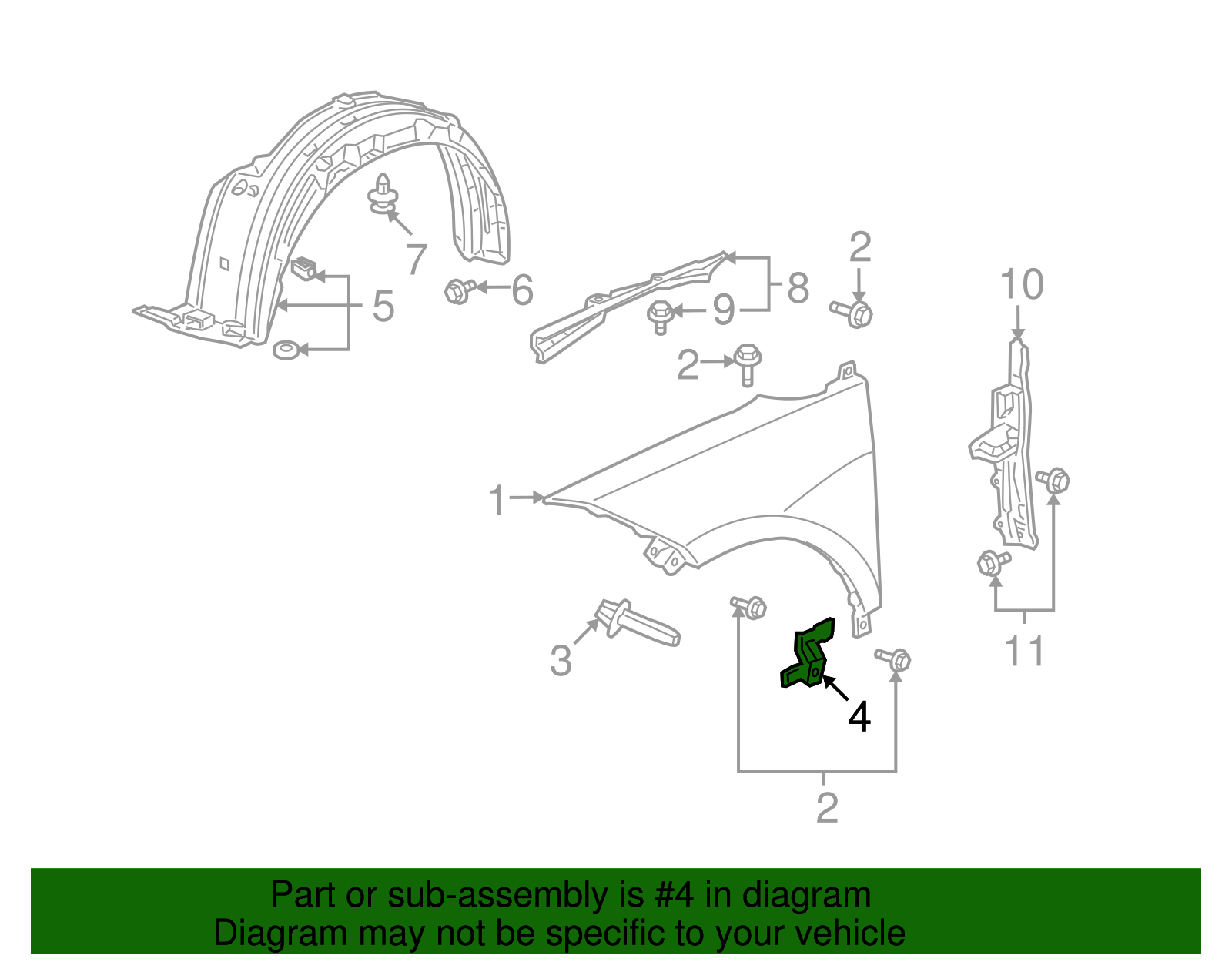 2007-2012 Acura RDX Stay Bracket 60263-STK-A00ZZ | Acura Factory Parts