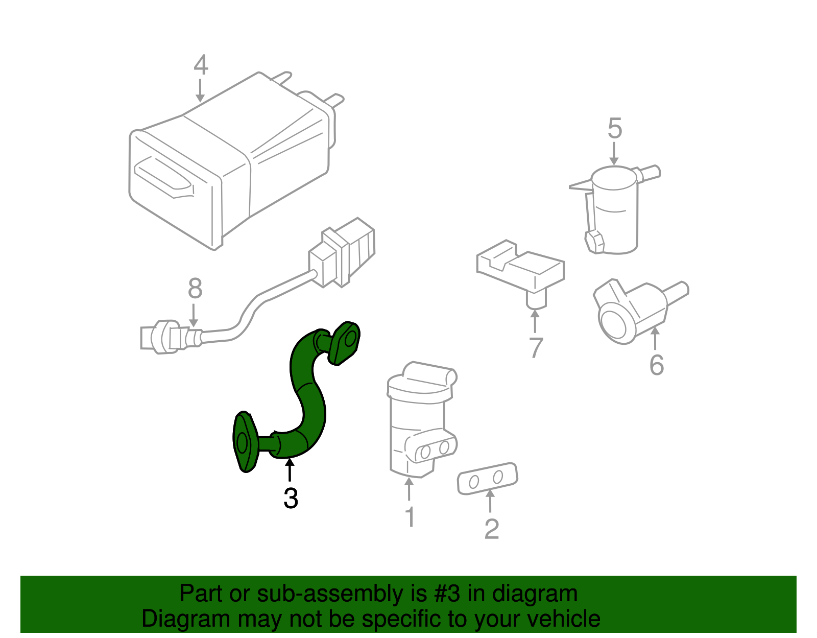 2005-2007 GM Exhaust Gas Recirculation (EGR) Valve Pipe 12602651 ...