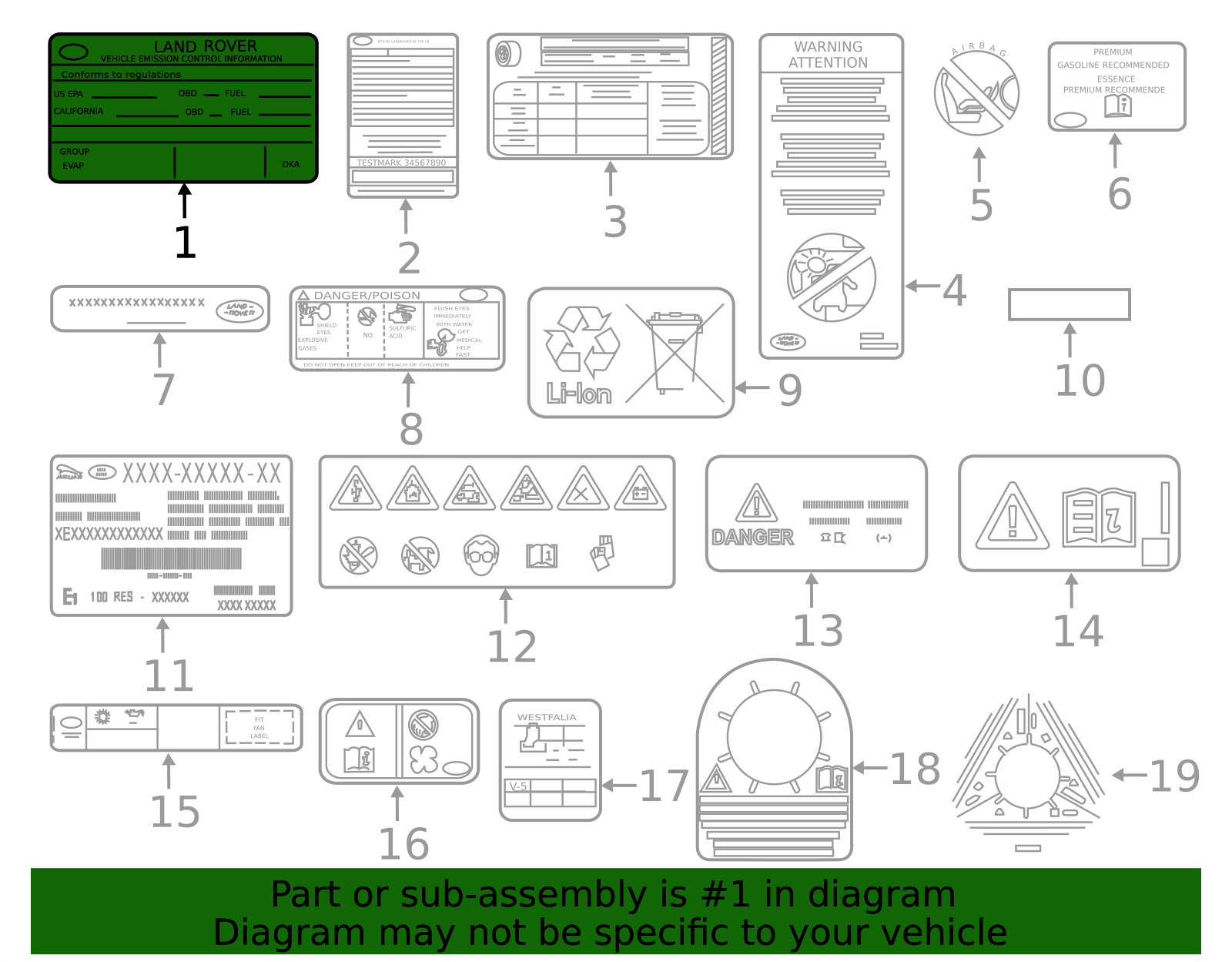 LR081709 - High-Quality Emission Label for 2016 Land Rover | AutoNation ...