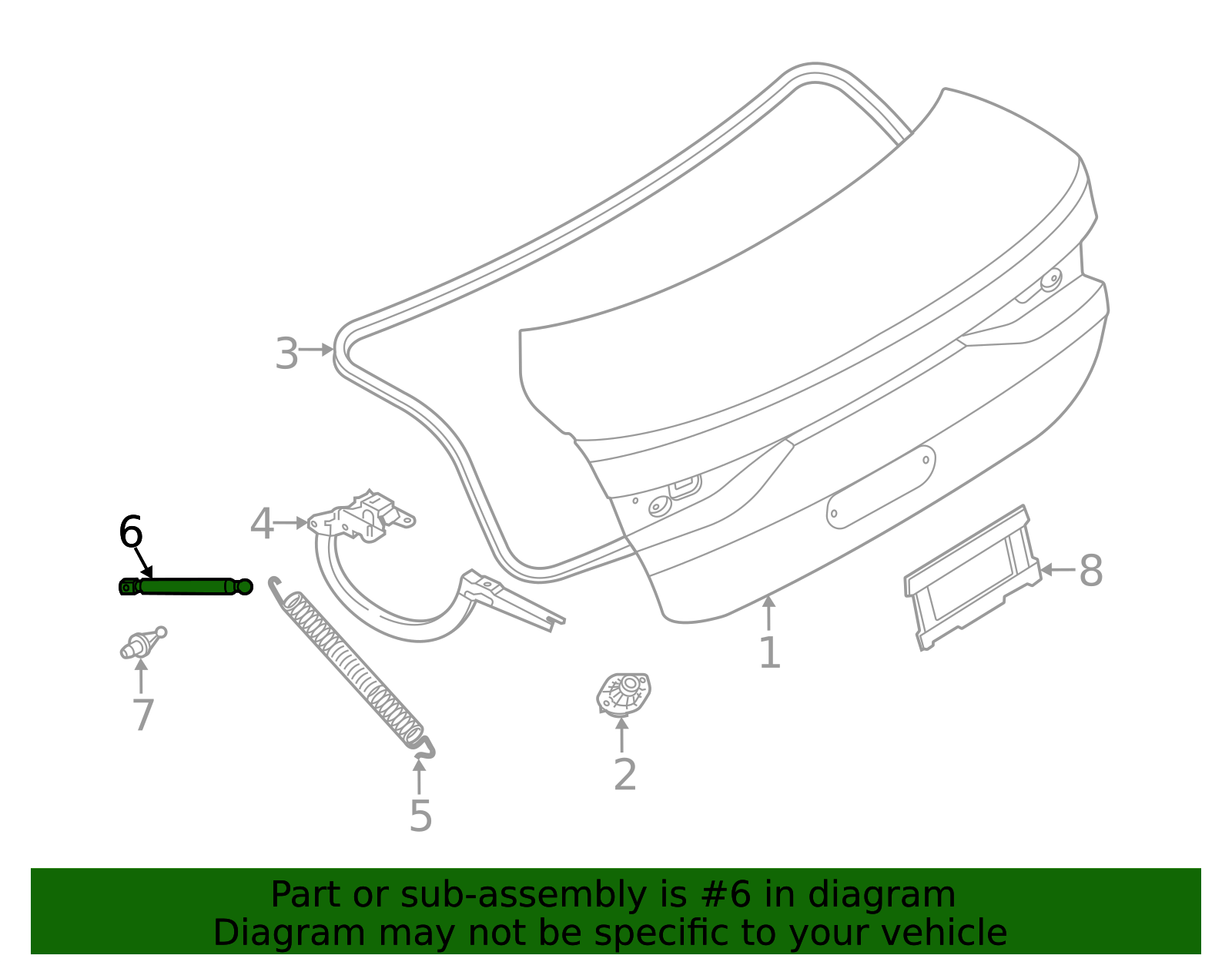 Genuine BMW 51-24-5-A5F-548 | Lift Cylinder | FREE Shipping on Most ...
