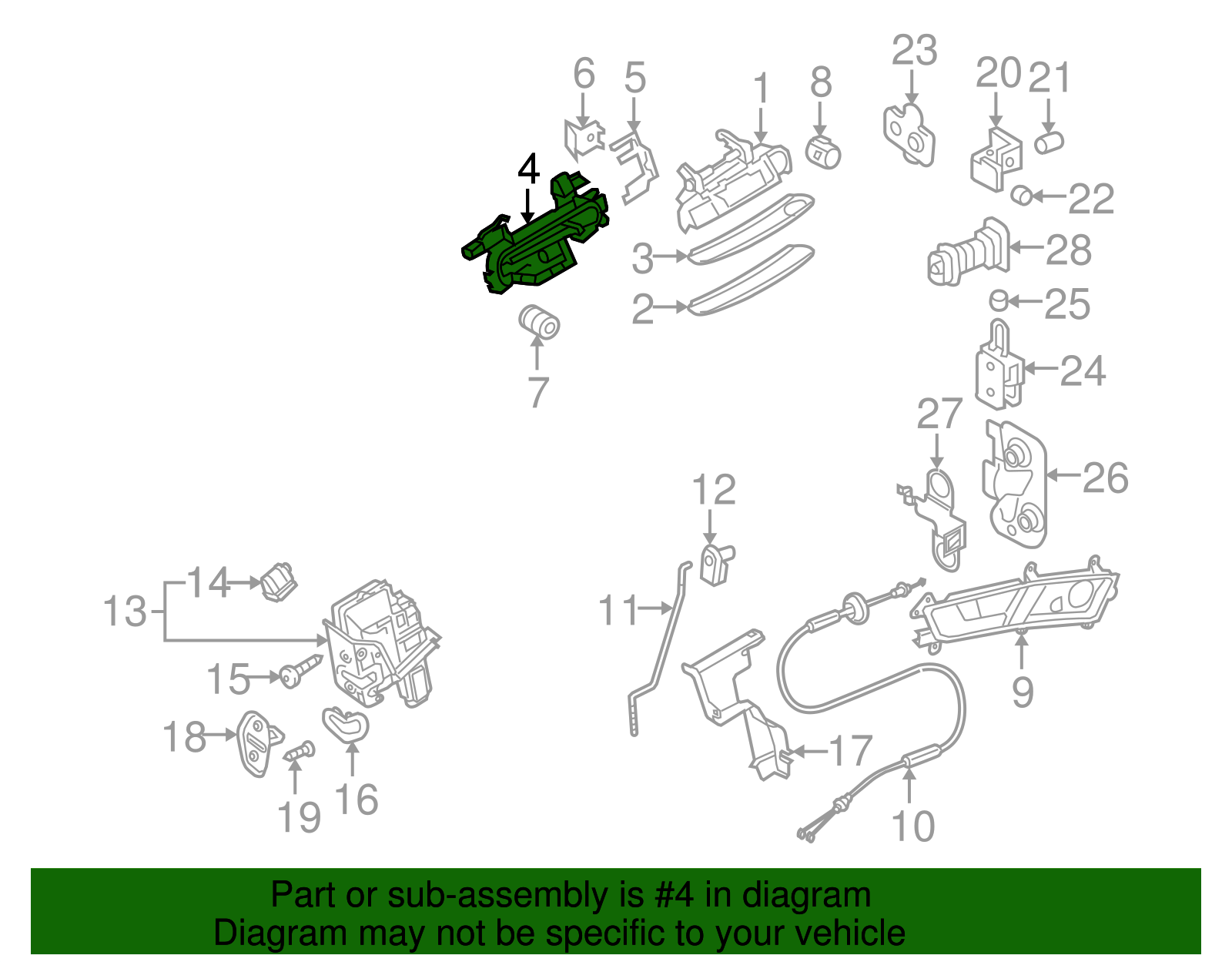 4F0-837-885-D - Handle Base 2005-2011 Audi | Audi OEM Parts