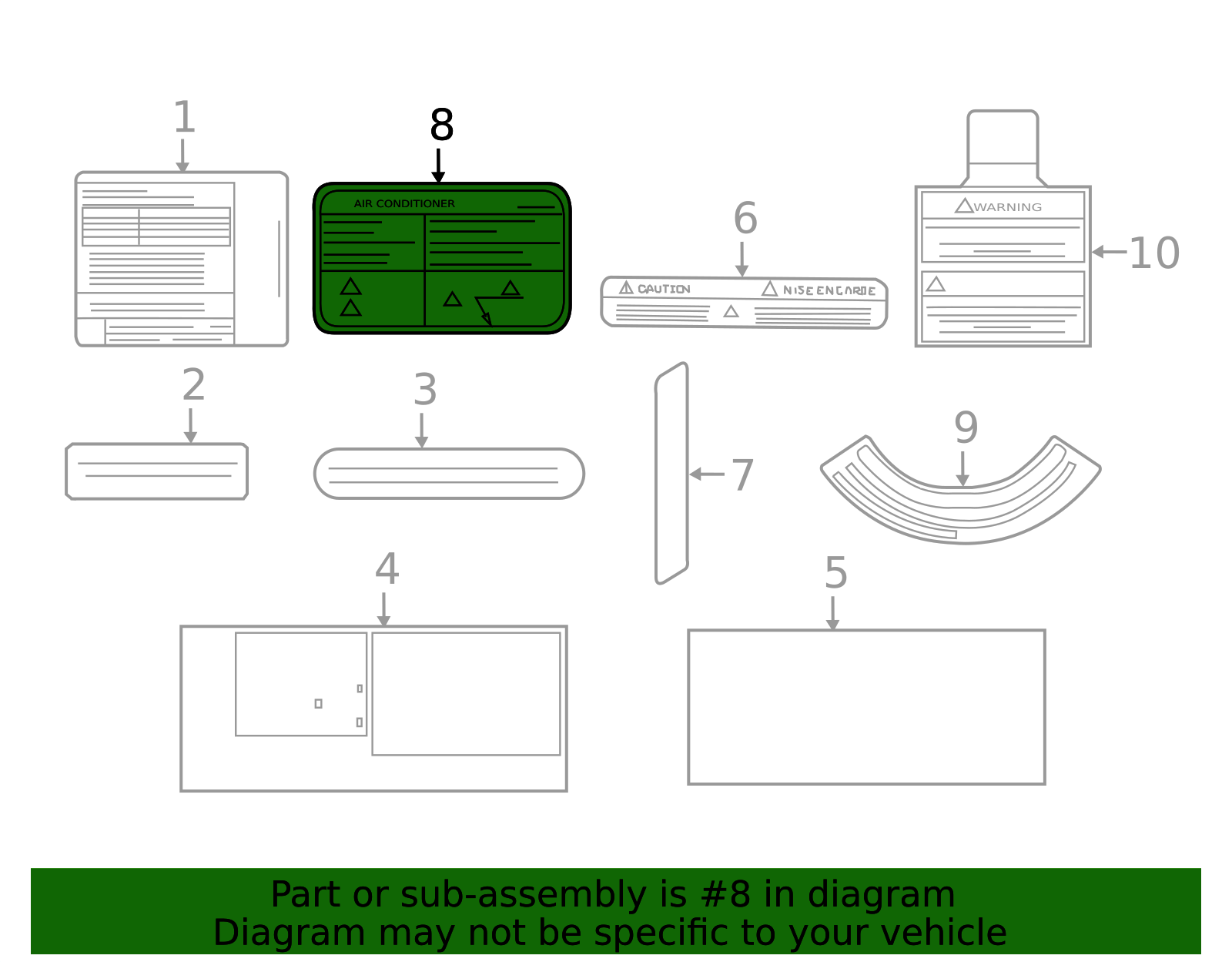 27090-C953D - A/C System Information Label 2019-2020 Nissan Maxima ...
