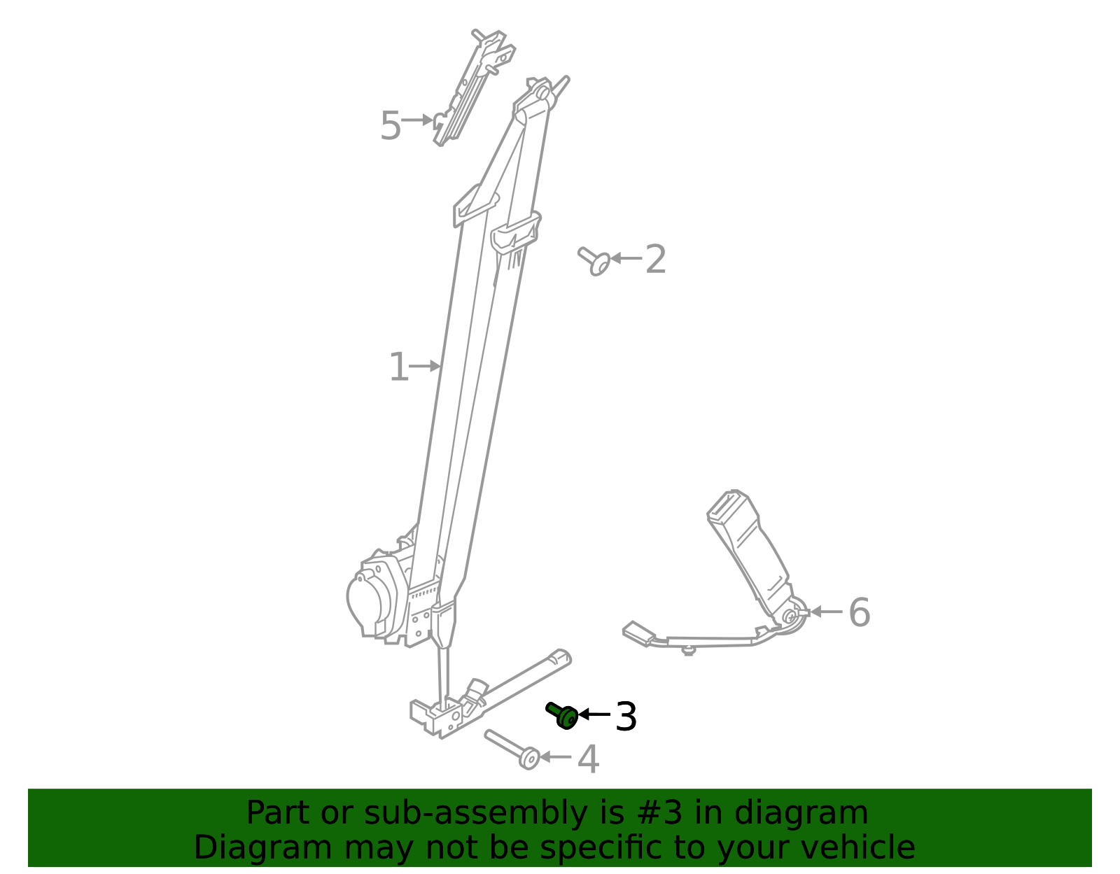 Seat Belt Lap And Shoulder Belt Bolt | W712015-S442 | Walls' Ford Parts