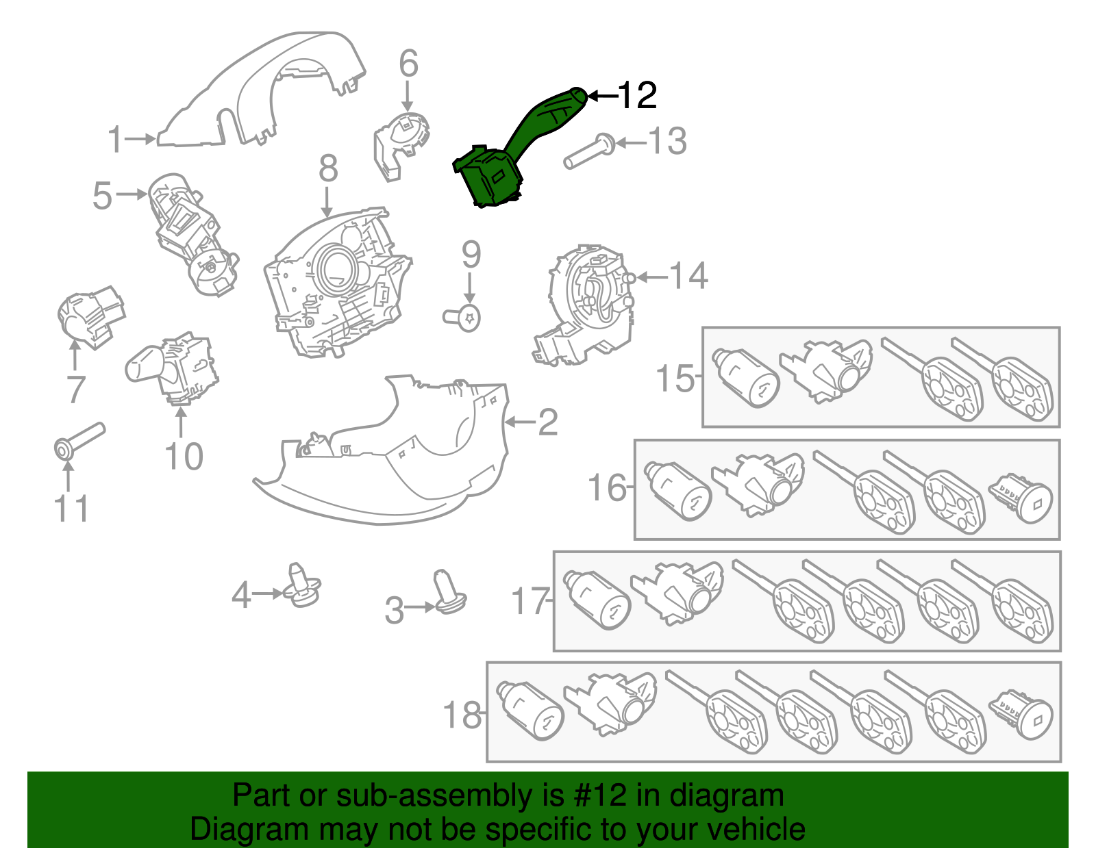 2013-2019 Ford | Wiper Switch | SW-7468 | Walls' Ford Parts