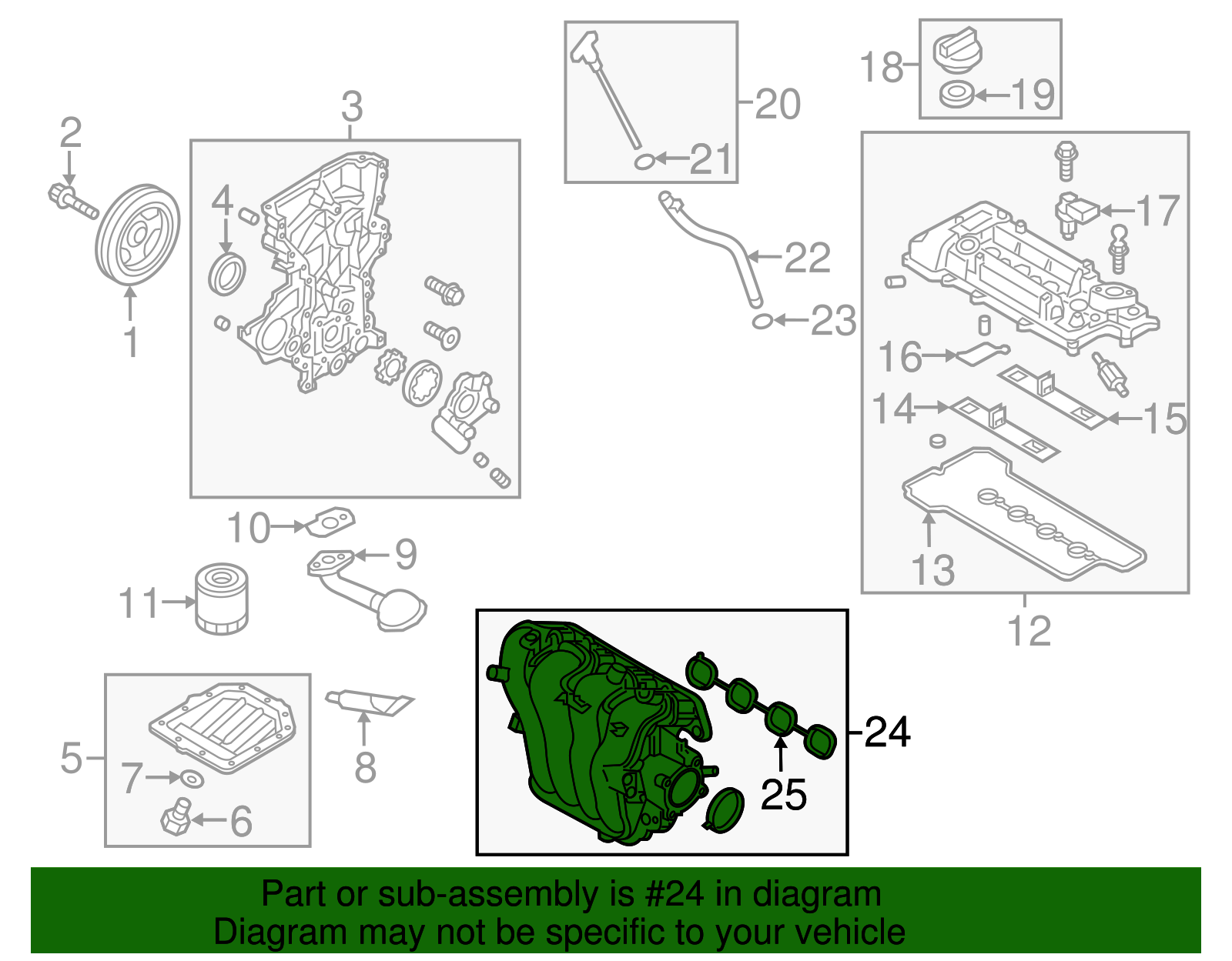 28310-2B700 - Intake Manifold 2013-2017 Hyundai Veloster | Hyundai ...