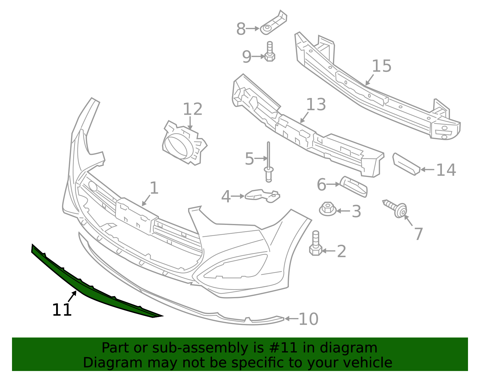 2013-2017 Hyundai Veloster Front Lower Bumper Trim - Genuine OEM ...