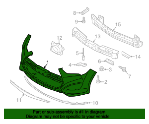86511-2V500 - Bumper Cover 2013-2017 Hyundai Veloster | Hyundai ...