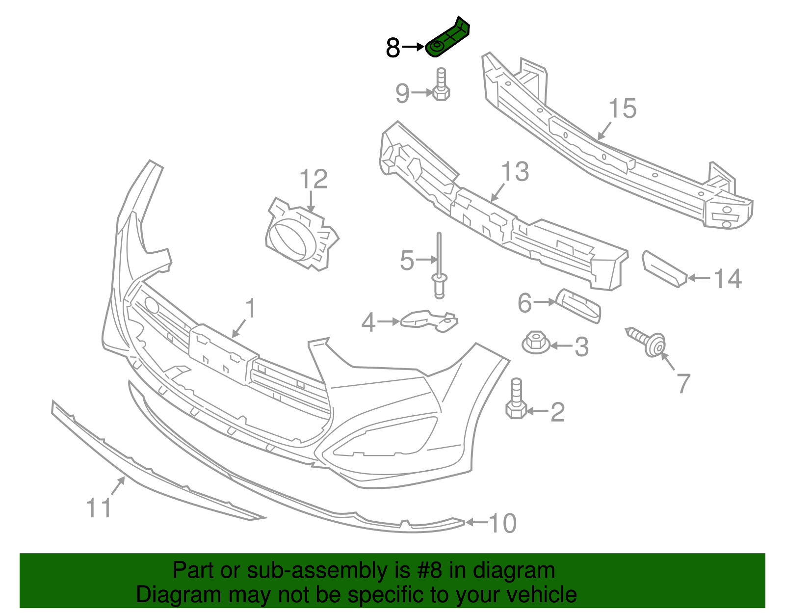 86555-2V000 - Bumper Cover Support Rail - 2013-2017 Hyundai Veloster ...