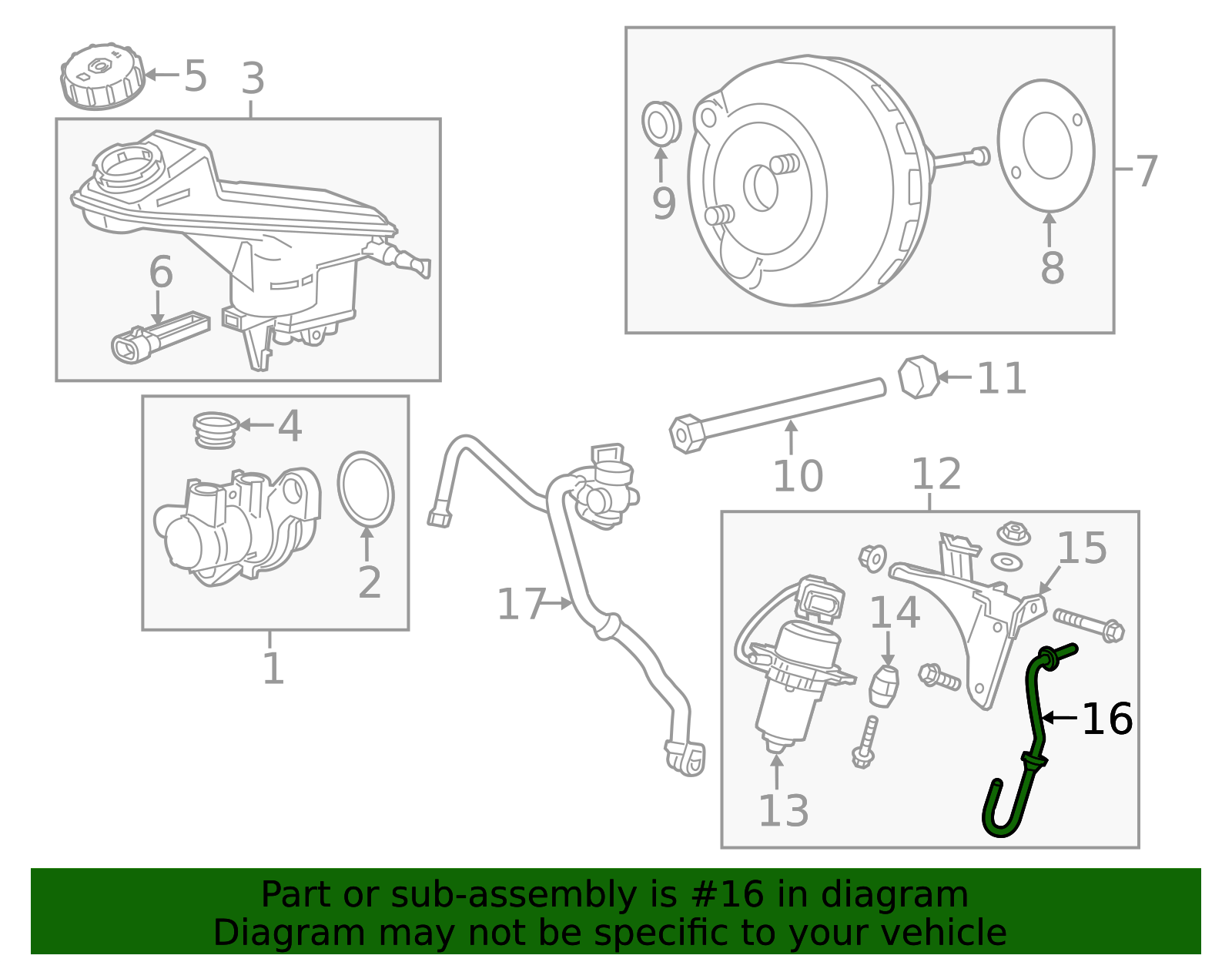 95229782 - Power Brake Booster Pump Vent Hose 2012-2020 Chevrolet Sonic ...